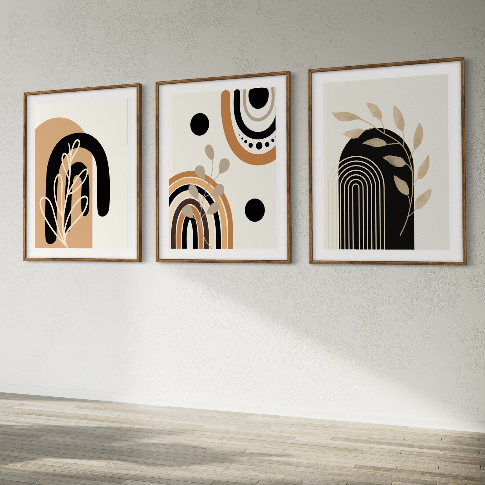 Boho Wall Art, Boho Art Prints Set of 3, Printable Wall Art, Boho Rainbow Prints, Abstract Boho ...