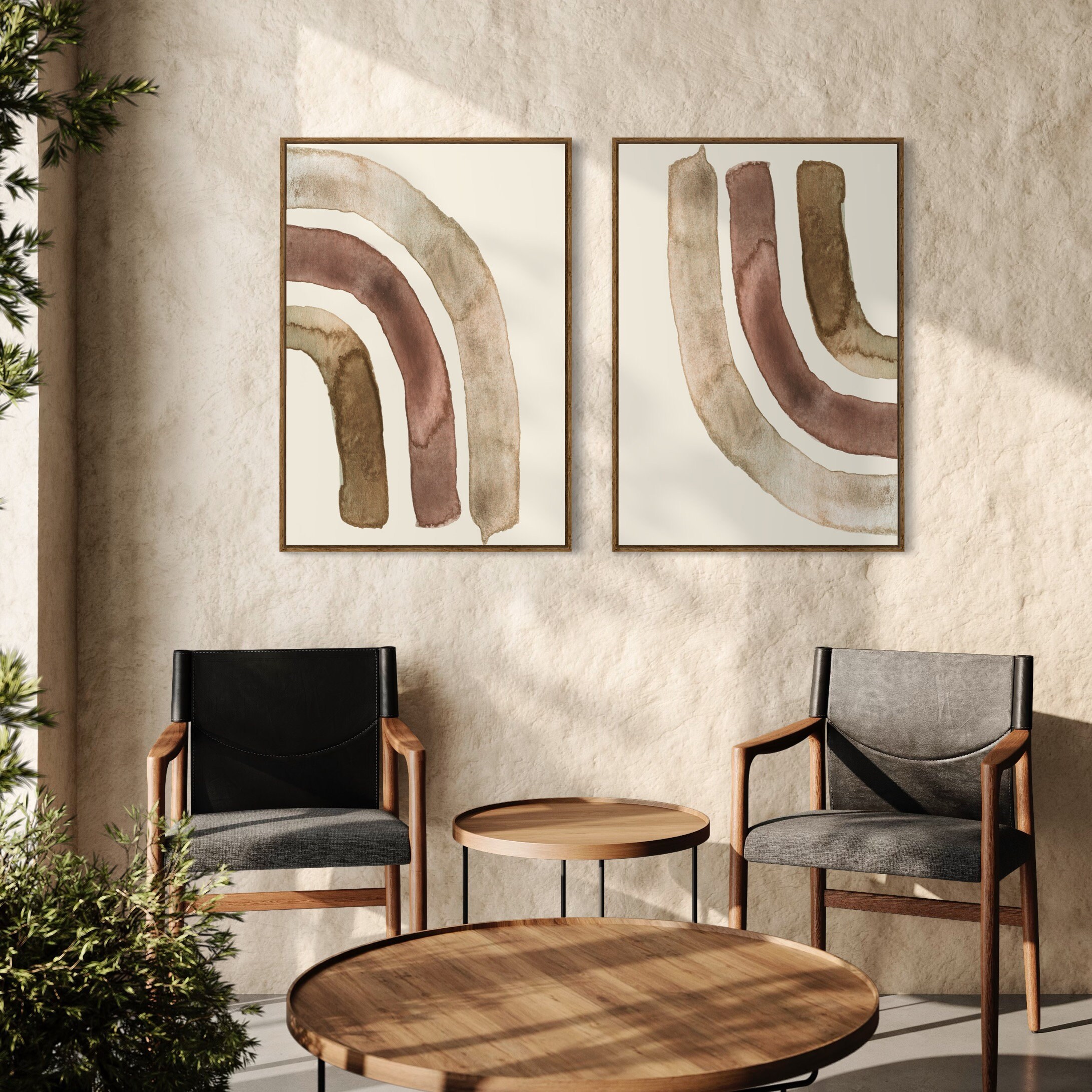 Boho Wall Art Set, Boho Art Set of 2 Prints, Printable Modern Art, Boho ...