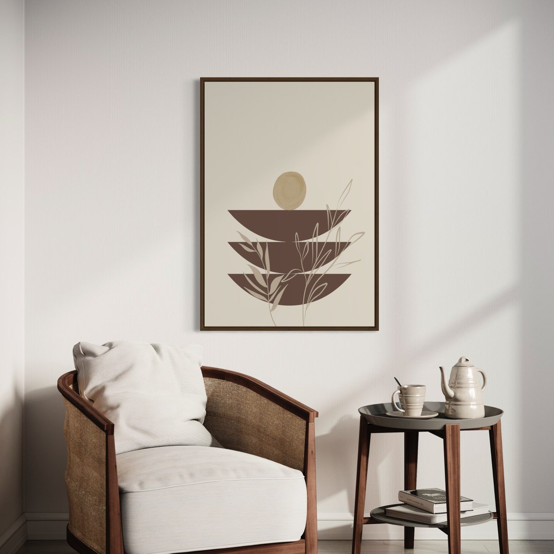 Boho Abstract Wall Art Prints, Boho Wall Decor, Set of 3 Prints, Boho Wall Art, Mid Century ...