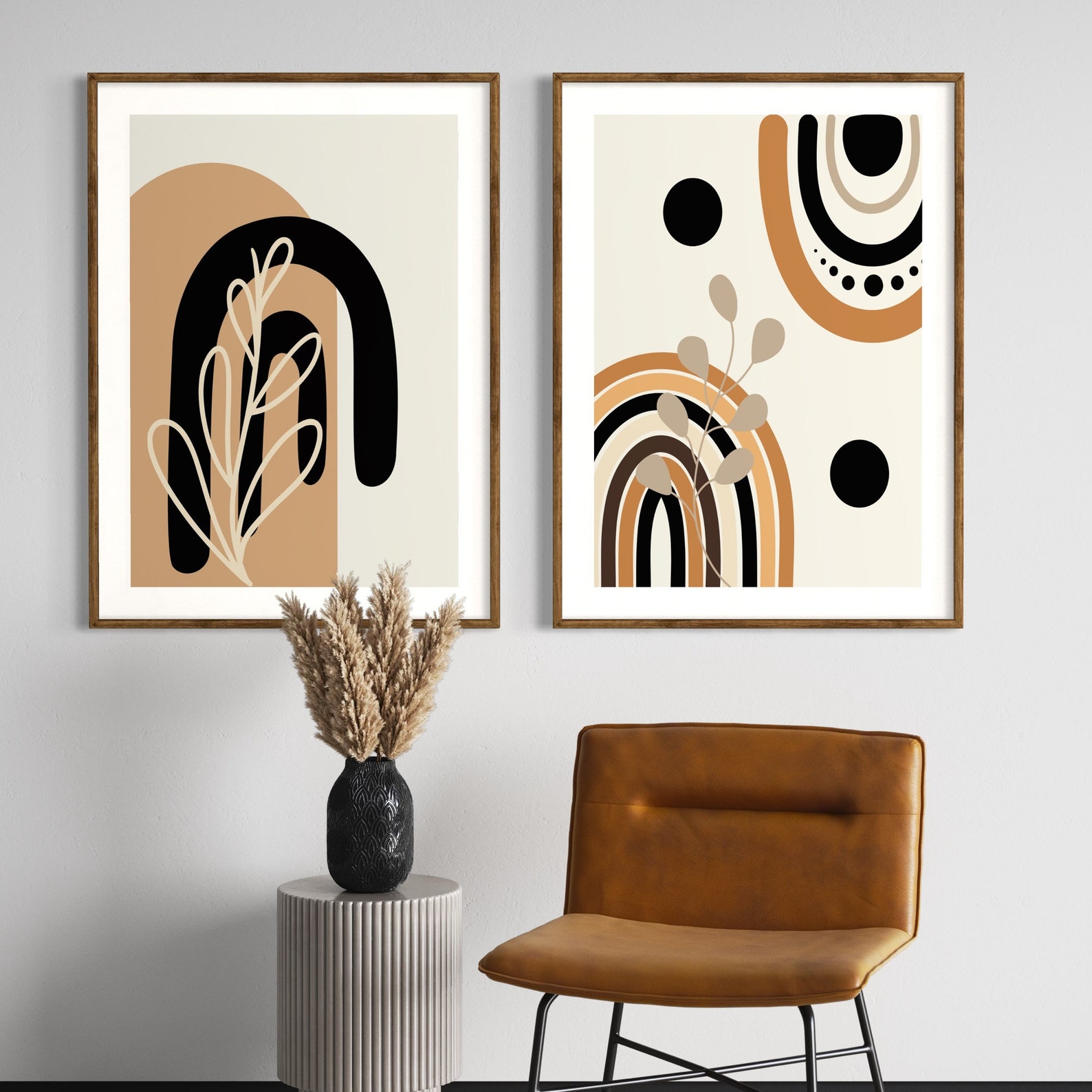Boho Wall Art, Boho Art Prints Set of 3, Printable Wall Art, Boho Rainbow Prints, Abstract Boho ...