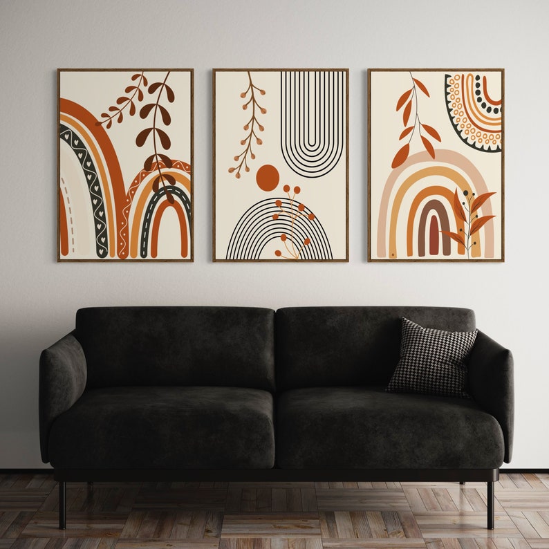 Boho Wall Art Set Boho Art Set of 5 Prints Printable Modern Art Boho ...