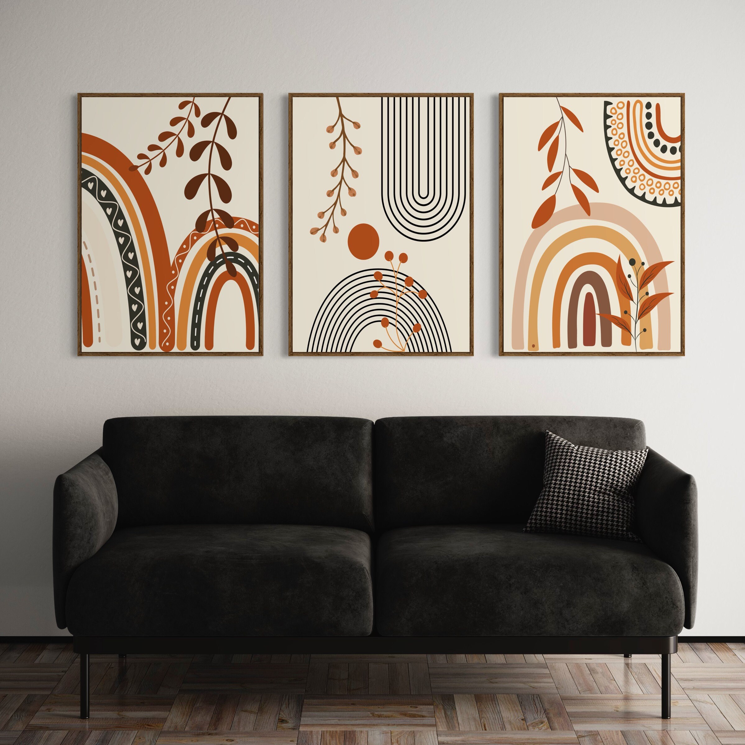 Boho Wall Art Set Boho Art Set of 5 Prints Printable Modern Art Boho ...