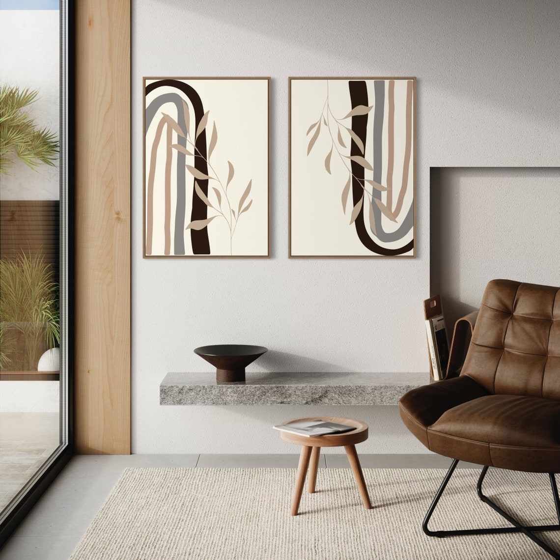 Boho Wall Art Set Boho Art Set of 2 Prints Printable Modern Art Boho ...