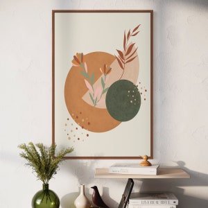 Printable Green Mid Century Modern Wall Art Set of 3 Prints, Bohemian ...