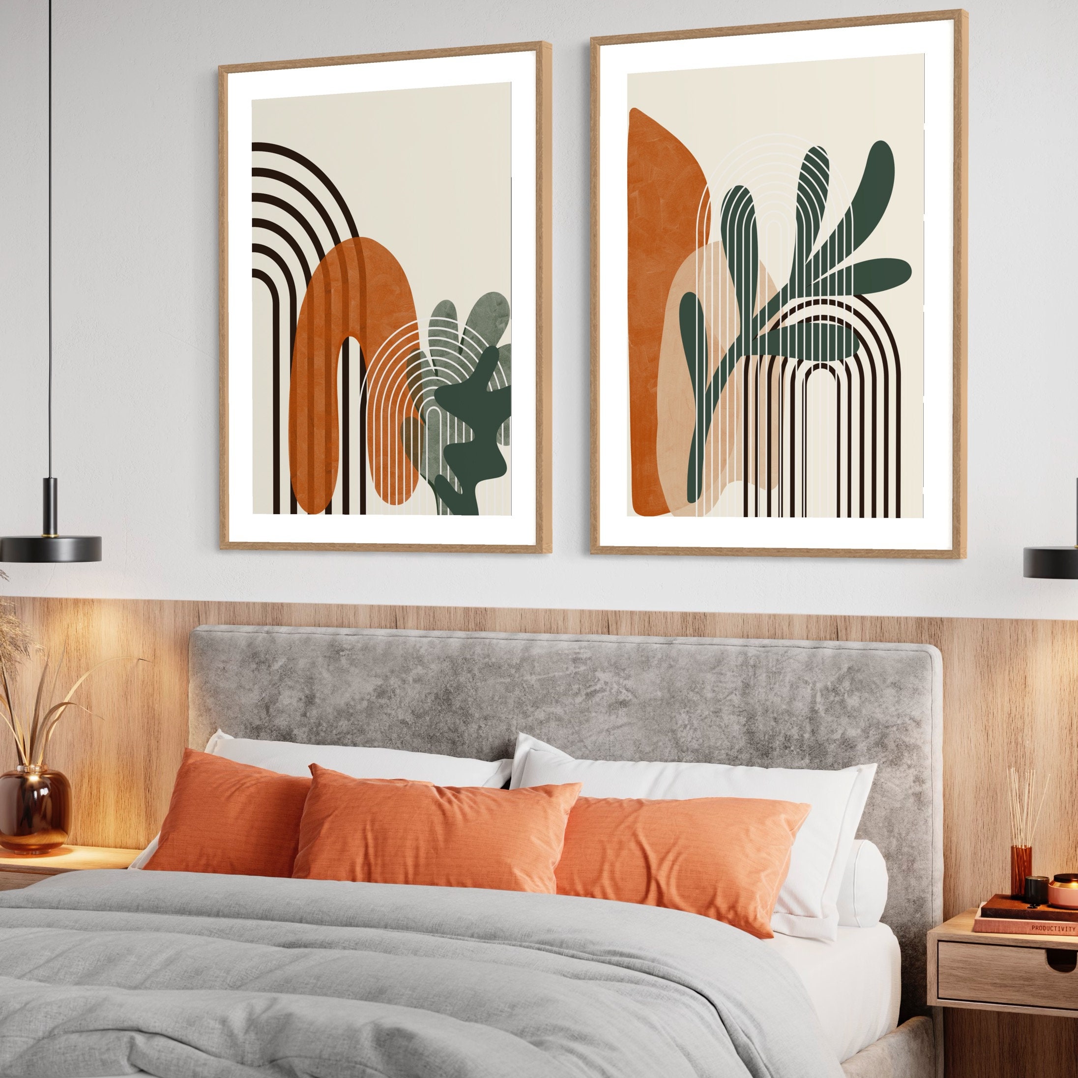 Boho Wall Art Set Boho Art Set of 2 Prints Printable Modern Art Boho ...