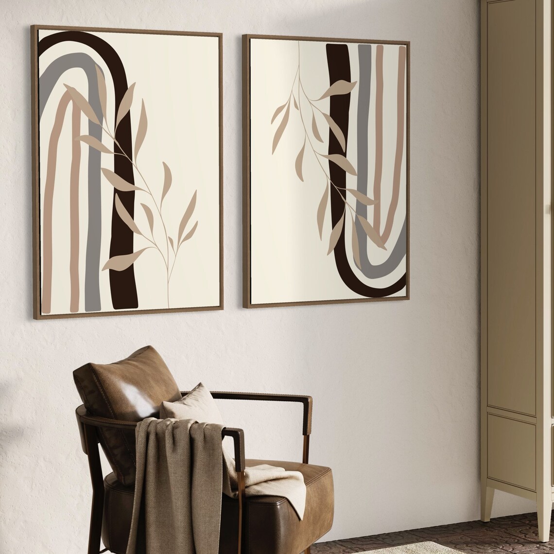 Boho Wall Art Set Boho Art Set of 2 Prints Printable Modern Art Boho ...