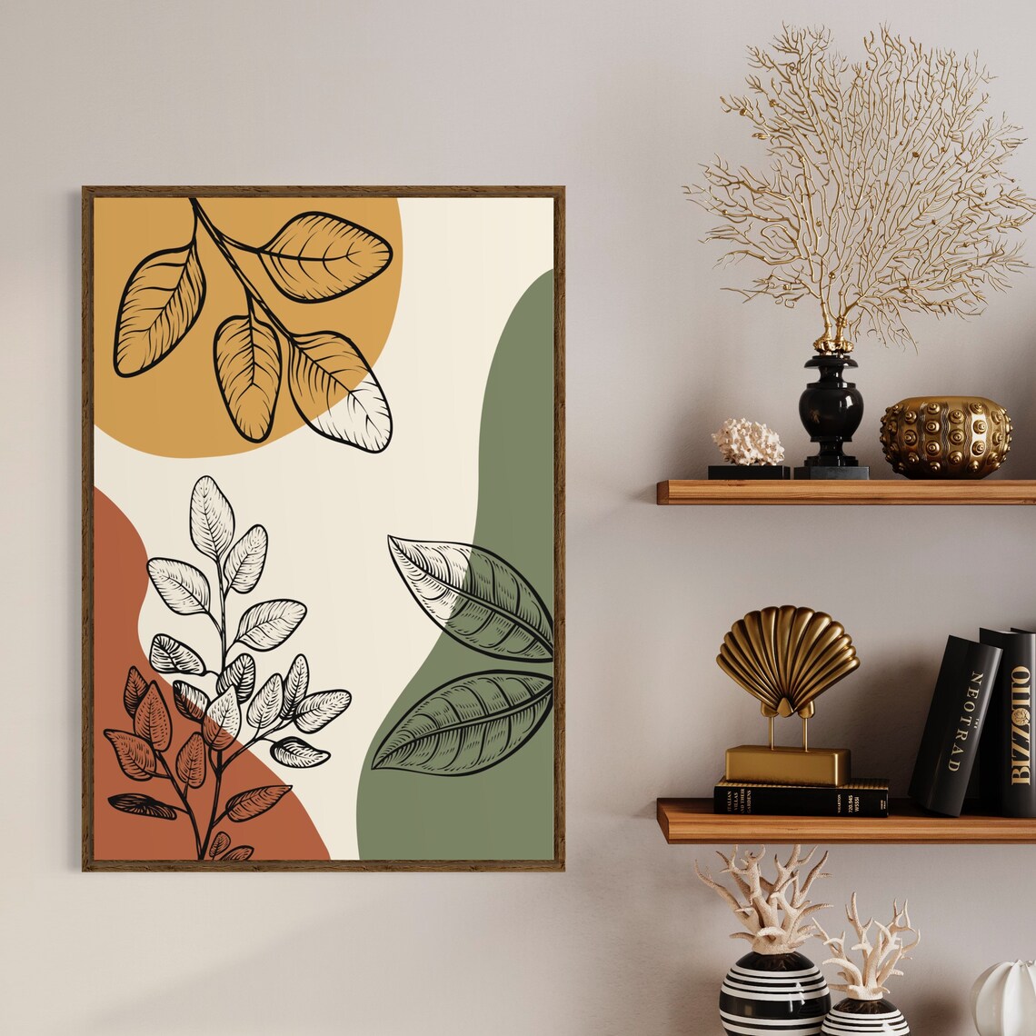 Boho Abstract Wall Art Prints, Boho Wall Decor, Set of 3 Prints, Boho Wall Art, Mid Century ...