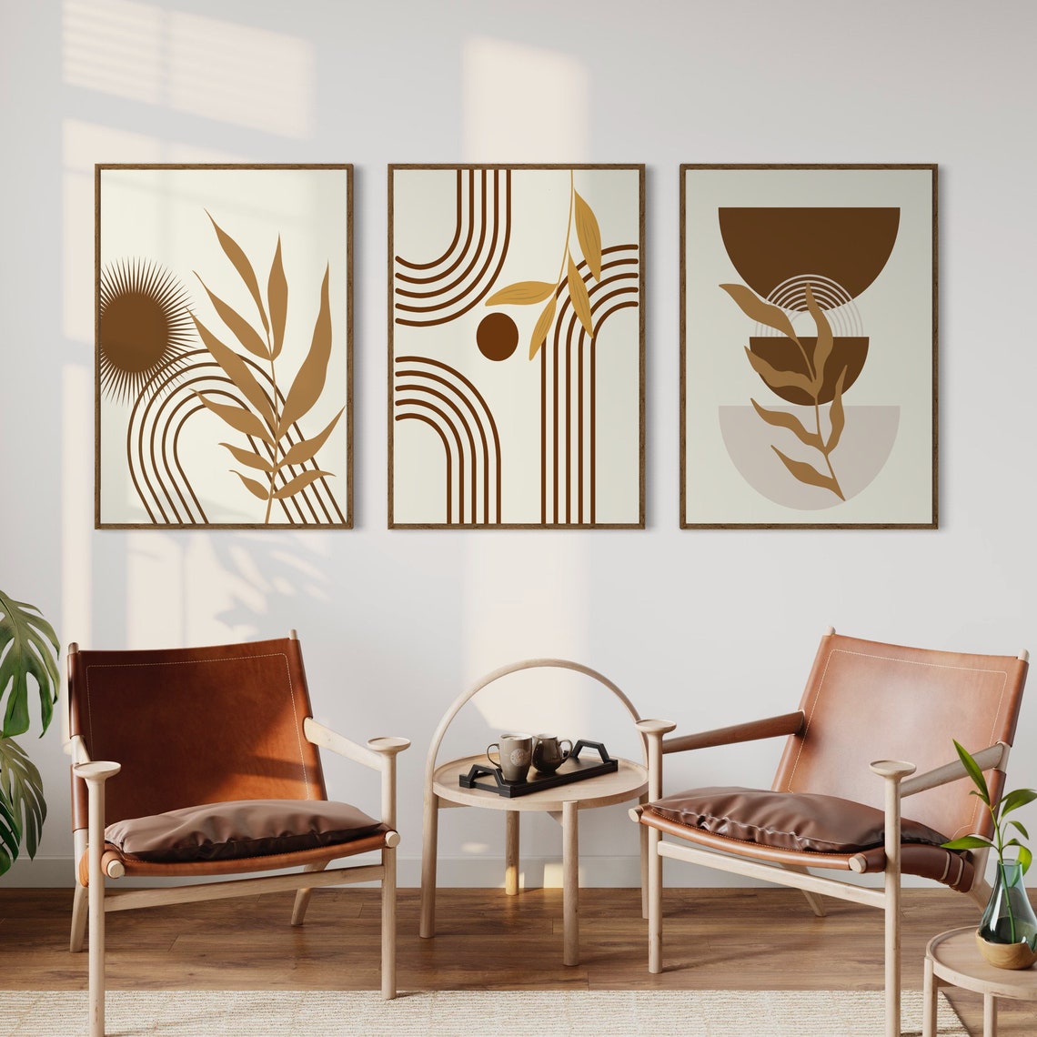 Boho Wall Art, Boho Art Prints Set of 3, Printable Art, Boho Rainbow Prints, Abstract Boho ...