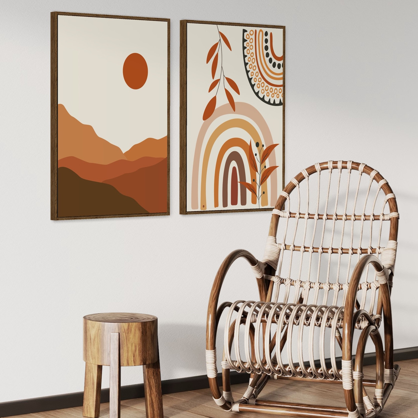 Boho Wall Art Set Boho Art Set of 5 Prints Printable Modern Art Boho ...