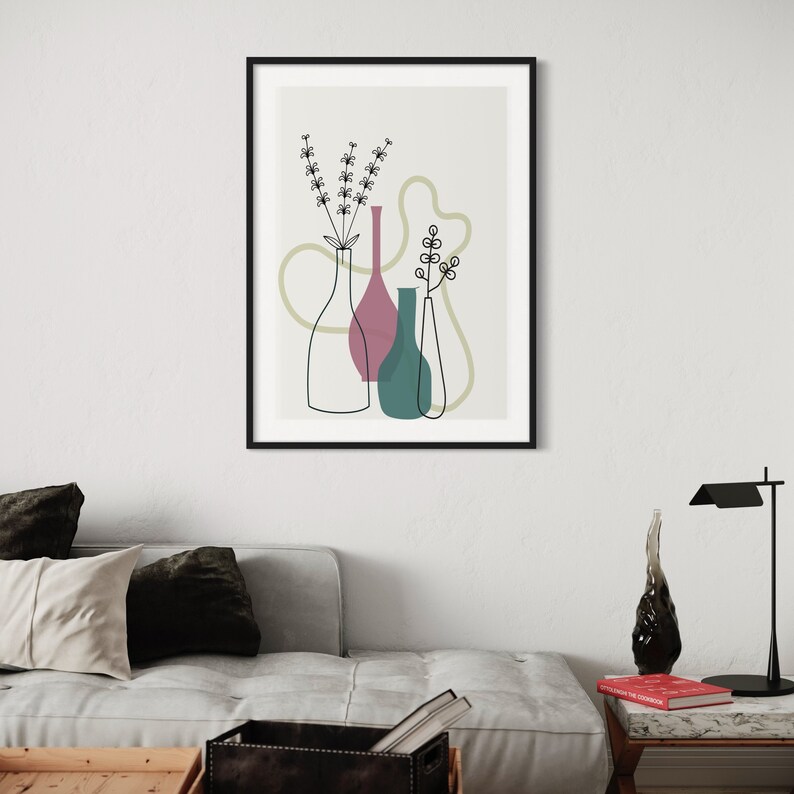 Printable Boho Art, Mid Century Modern, Boho Wall Art Prints, Bohemian ...