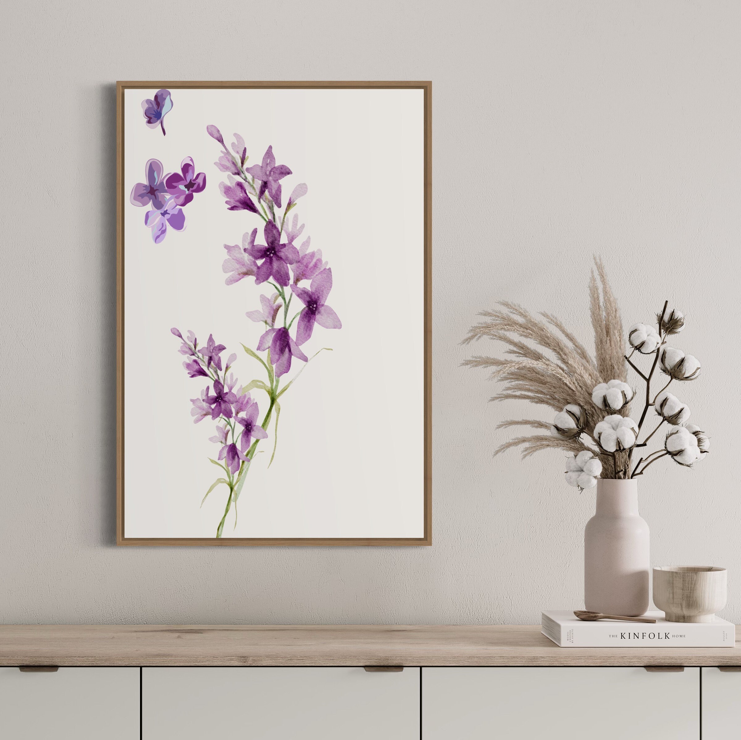 Purple Flowers Print, Set of 3, Purple Watercolor, PRINTABLE Floral ...