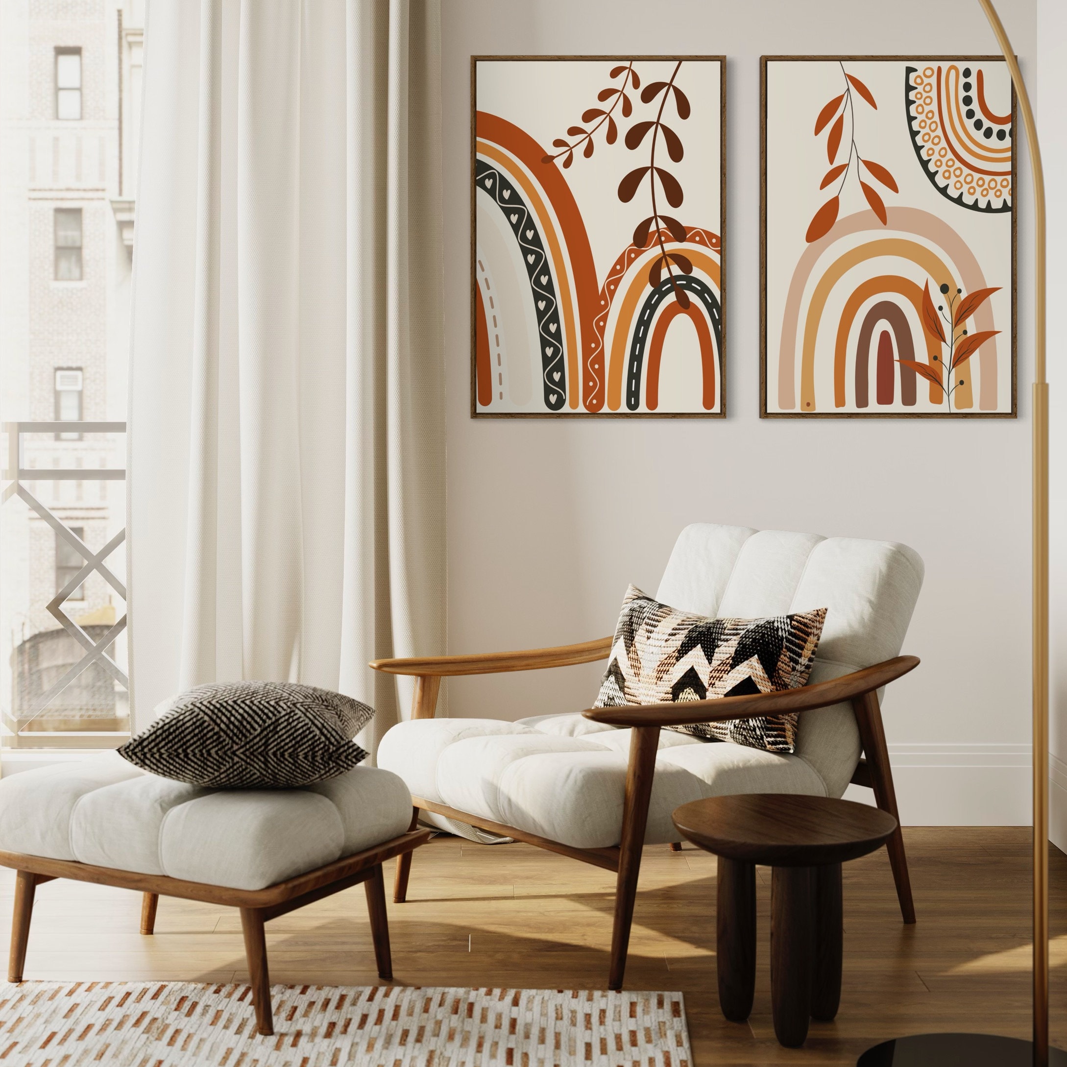 Boho Wall Art Set Boho Art Set of 5 Prints Printable Modern Art Boho ...