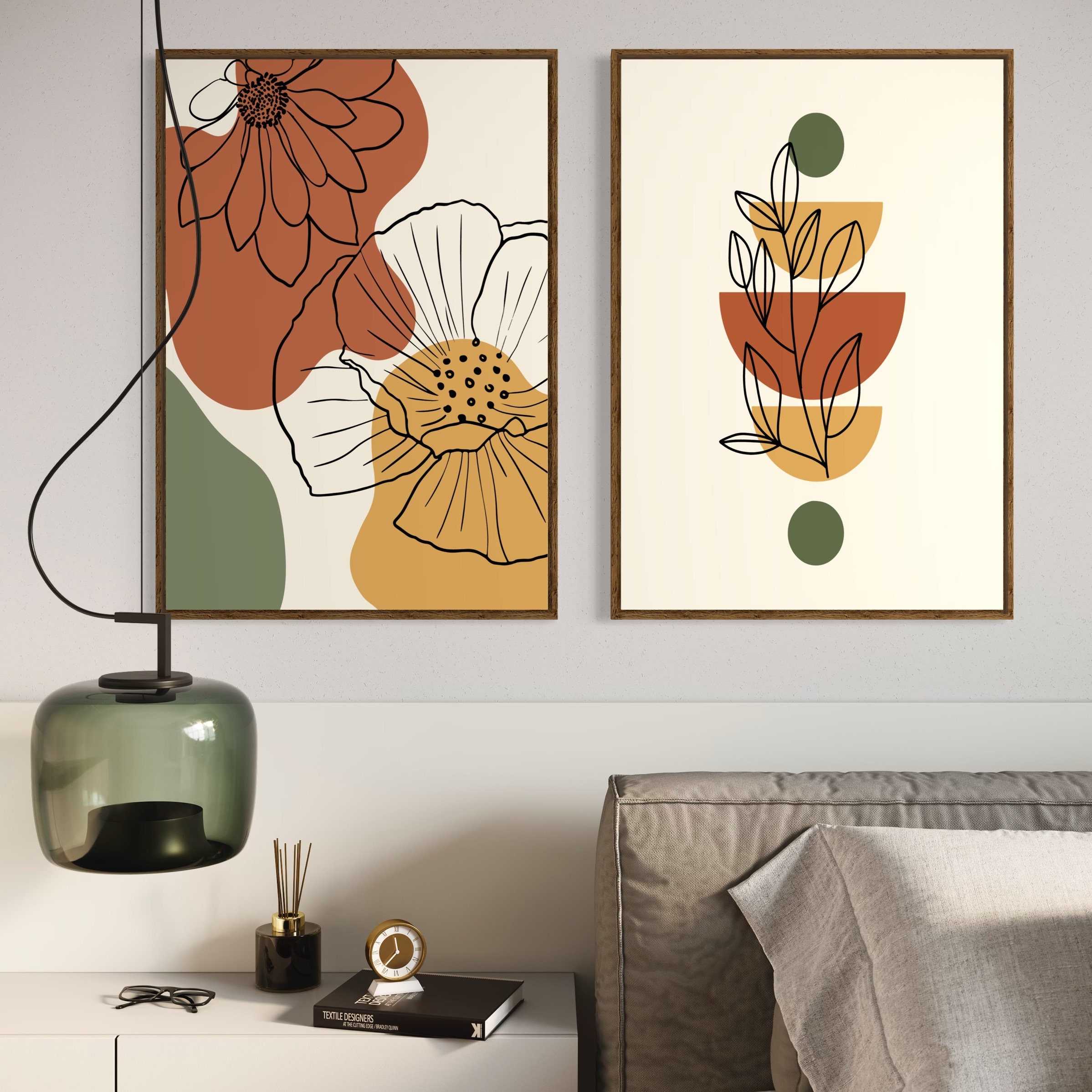 Boho Abstract Wall Art Prints, Boho Wall Decor, Set of 3 Prints, Boho ...
