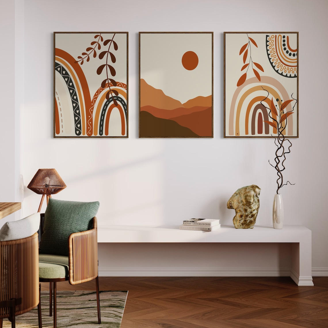 Boho Wall Art Set Boho Art Set of 5 Prints Printable Modern Art Boho ...
