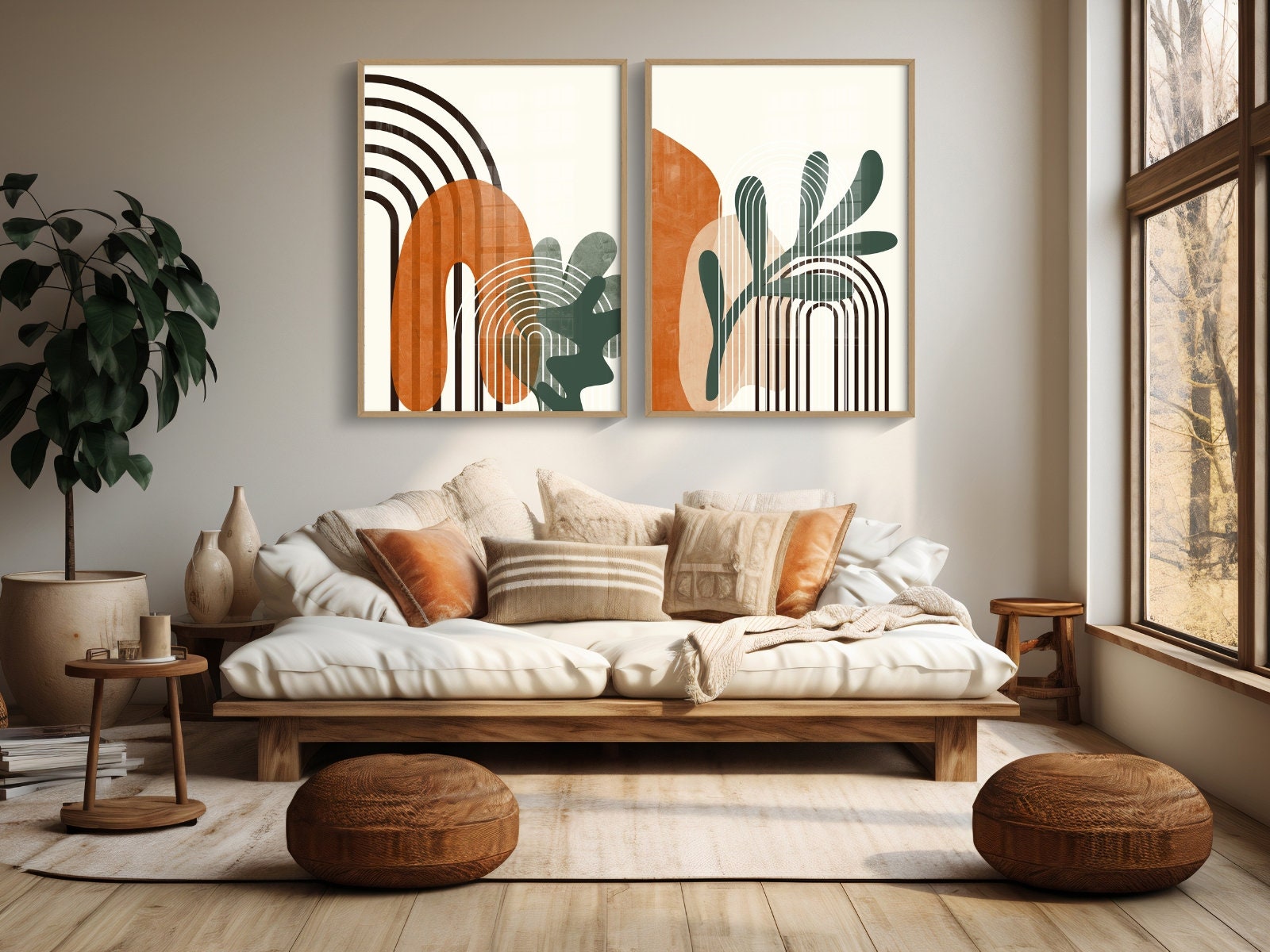 Boho Wall Art Set Boho Art Set of 2 Prints Printable Modern Art Boho ...