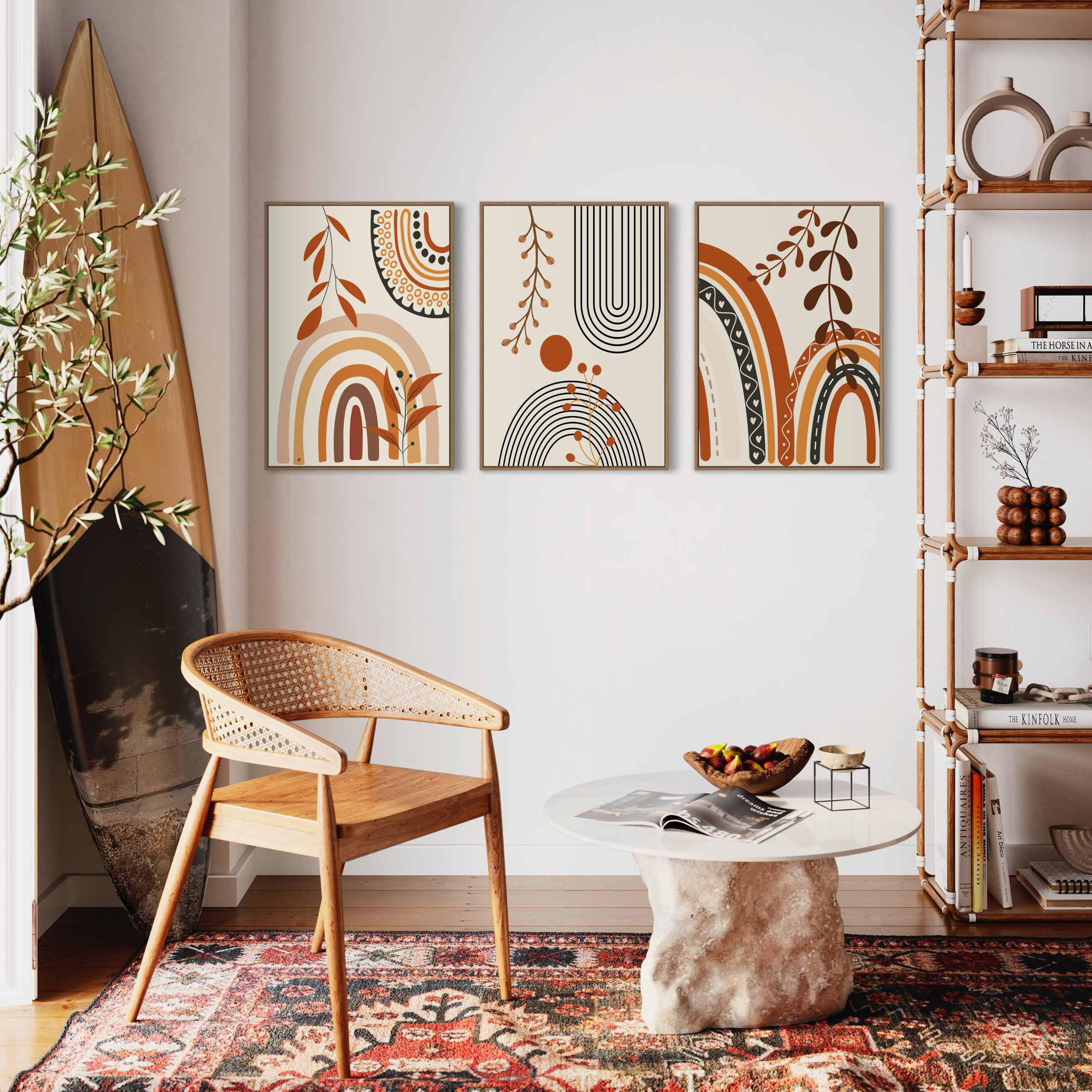 Boho Wall Art Set Boho Art Set of 5 Prints Printable Modern Art Boho ...