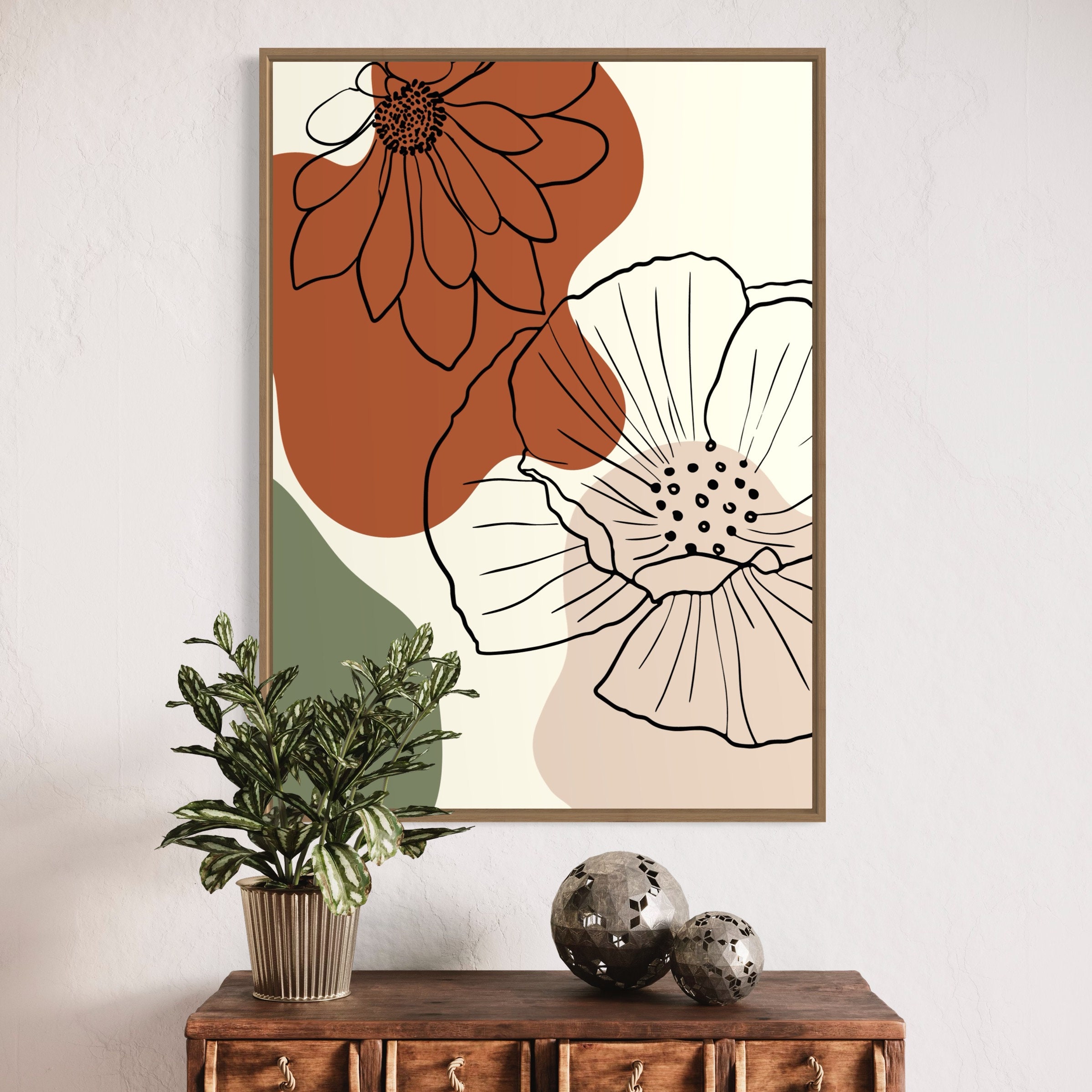 Boho Abstract Wall Art Prints, Boho Wall Decor, Set of 2 Prints, Boho ...