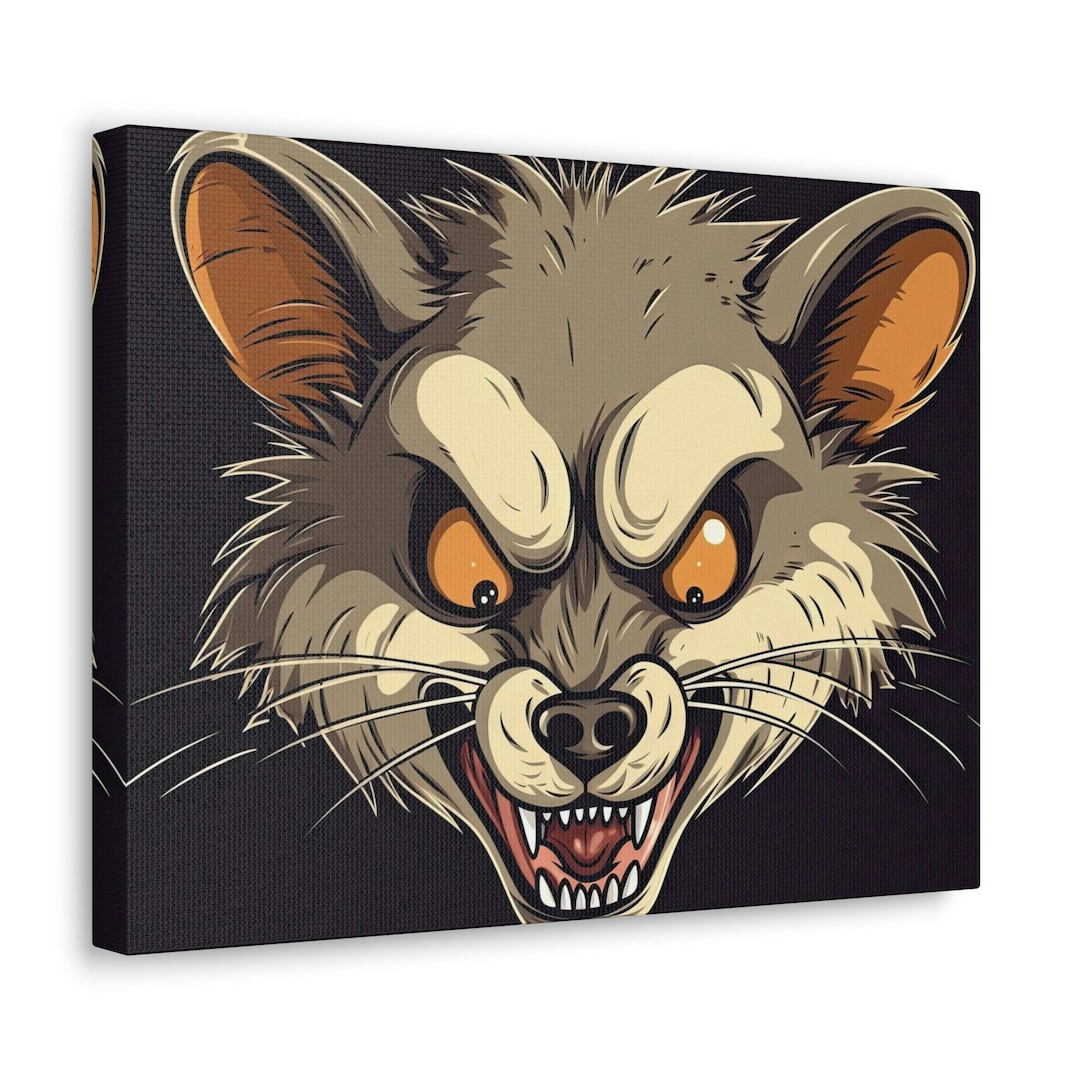 Cartoon Angry Possum Canvas Ferocious Funny - Canvas Art, Wall Decor ...