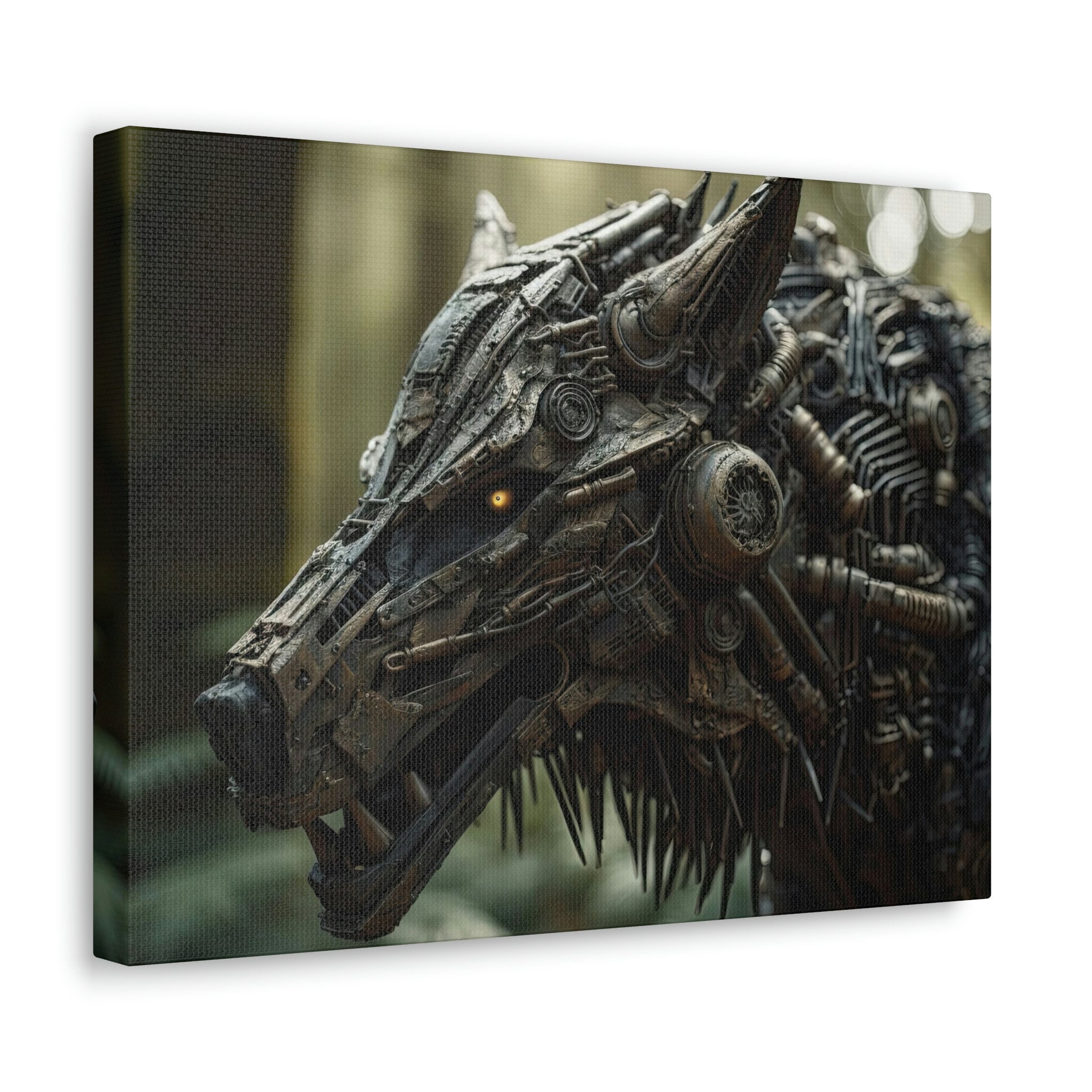 Cyberpunk Steampunk Cyborg Robot Wolf Dog Sci-fi Animal Canvas Canvas ...