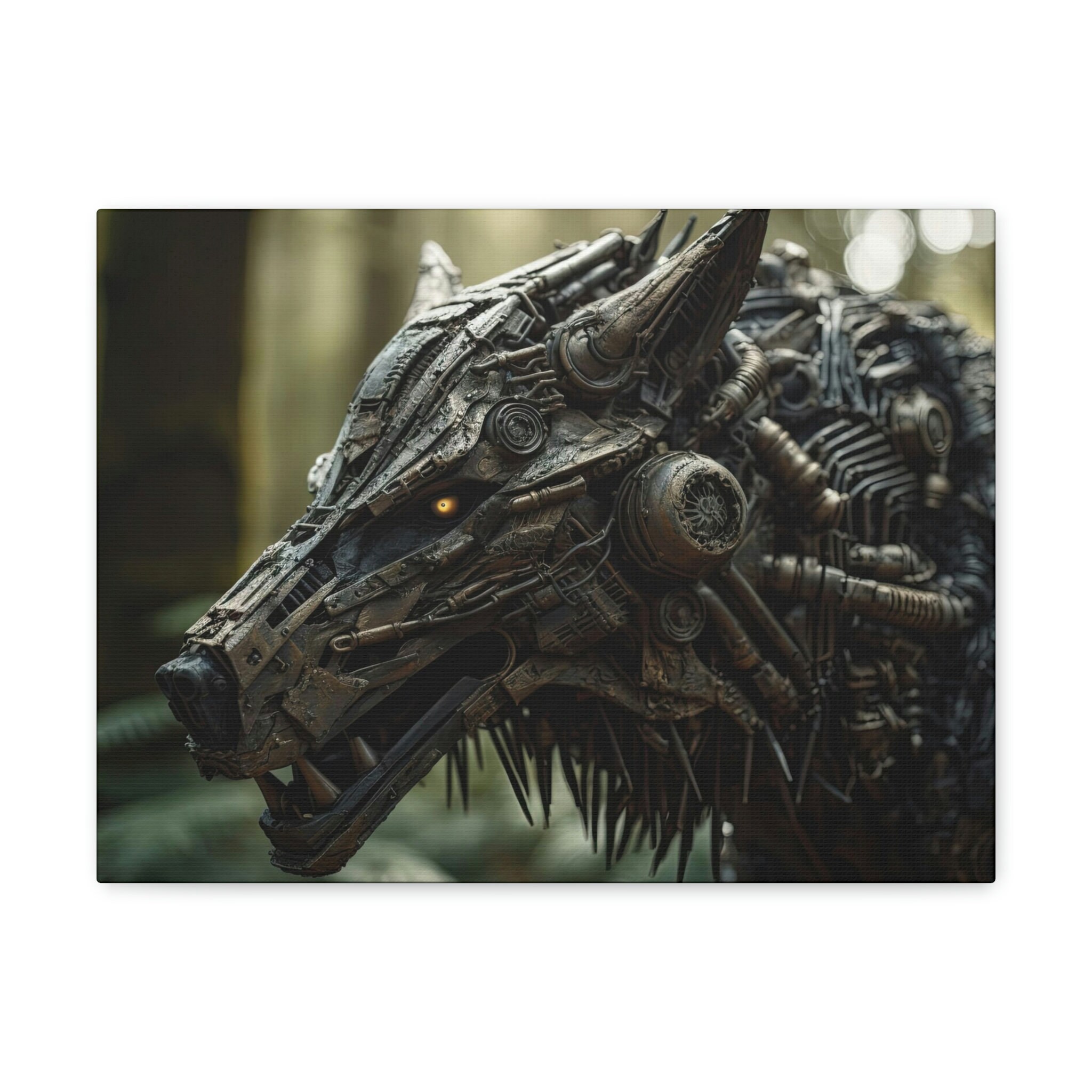 Cyberpunk Steampunk Cyborg Robot Wolf Dog Sci-fi Animal Canvas Canvas ...