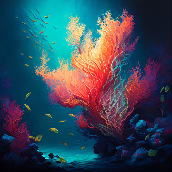 Coral Reef Oil Painting
