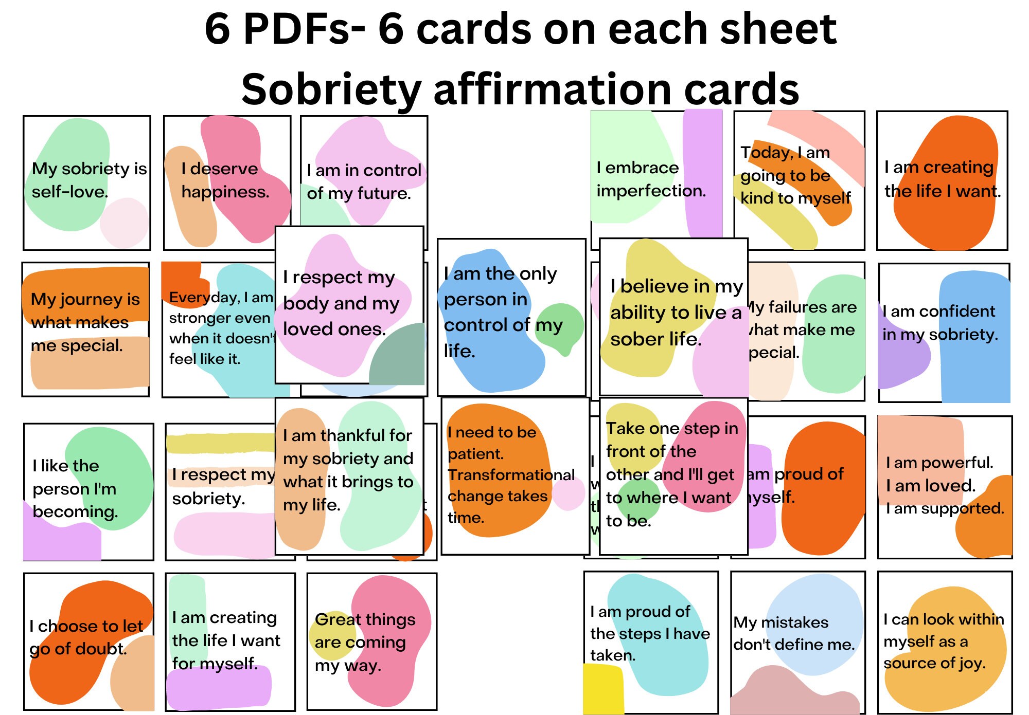 Sobriety and Recovery Affirmation Cards. Recovery and - Etsy