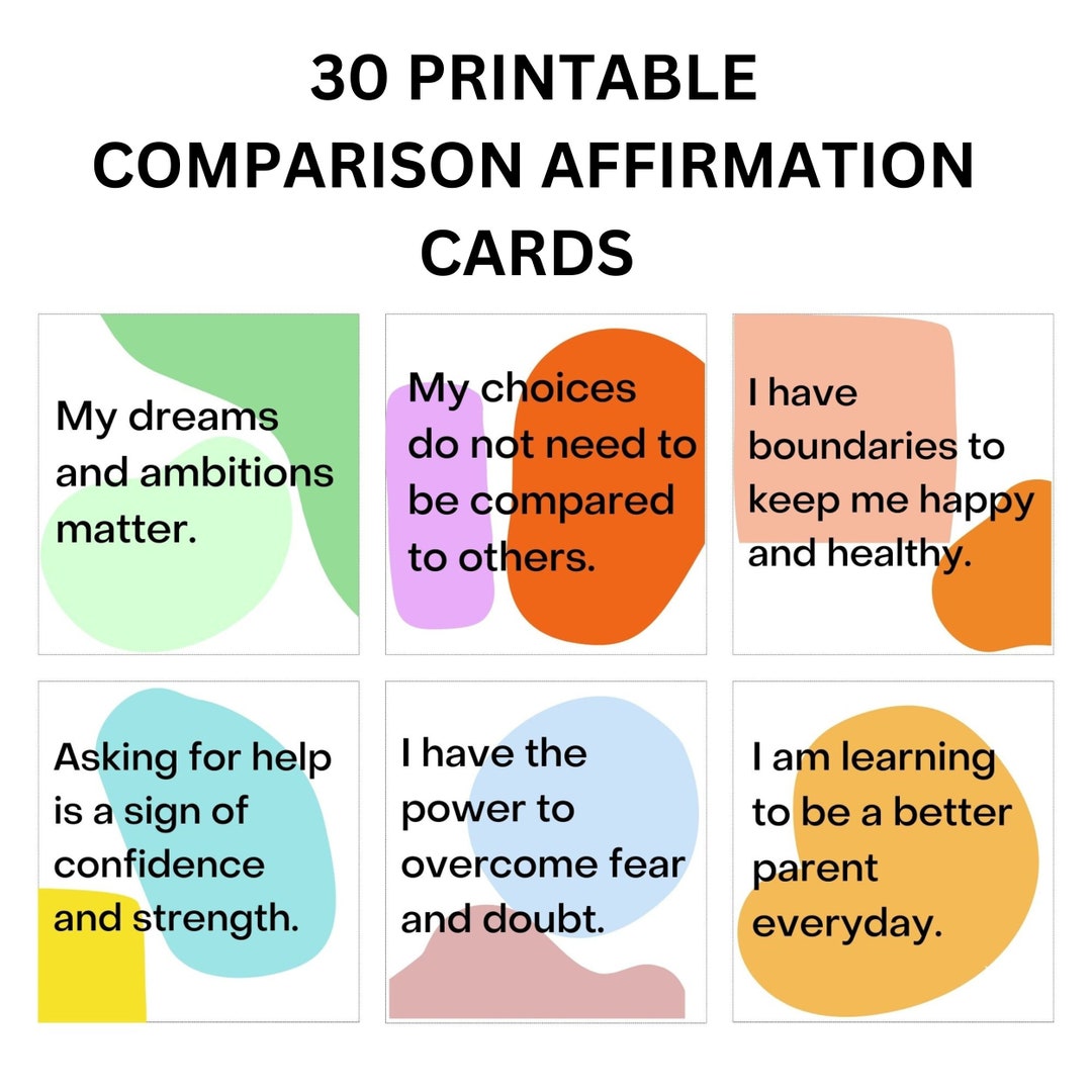 Positive Comparison Affirmation Cards Powerful Messages to Stop ...