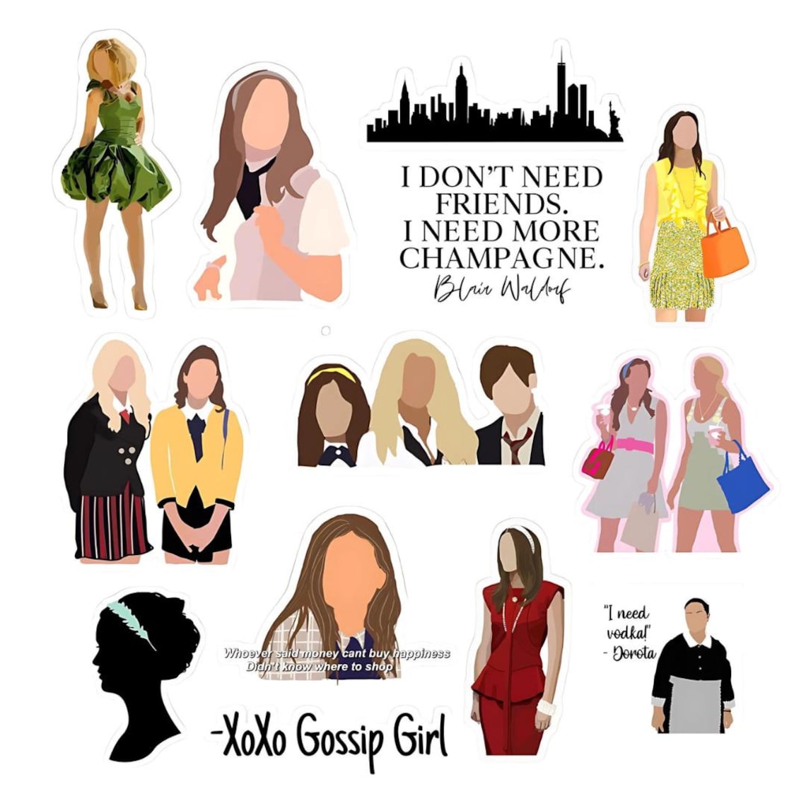 Gossip Girl Sticker Pack, Book Stickers ,stickers for Goodnotes ...