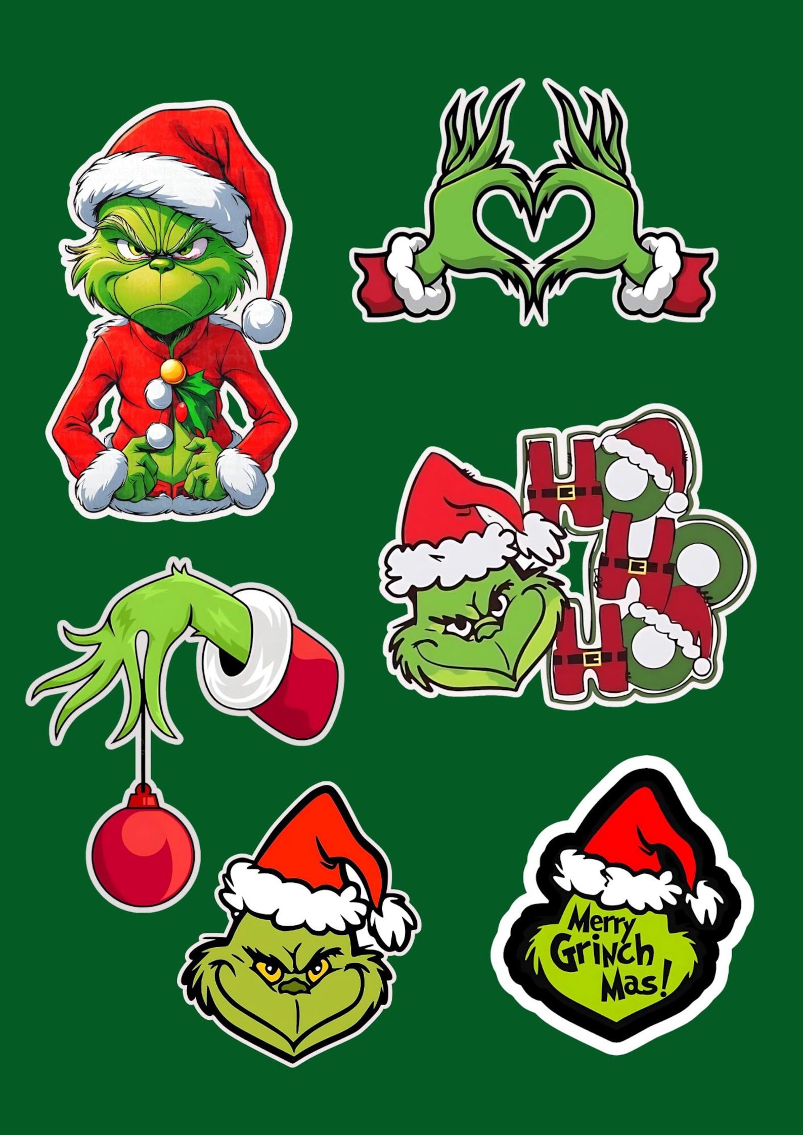 Grinch Digital Stickers, Digital Download - Etsy