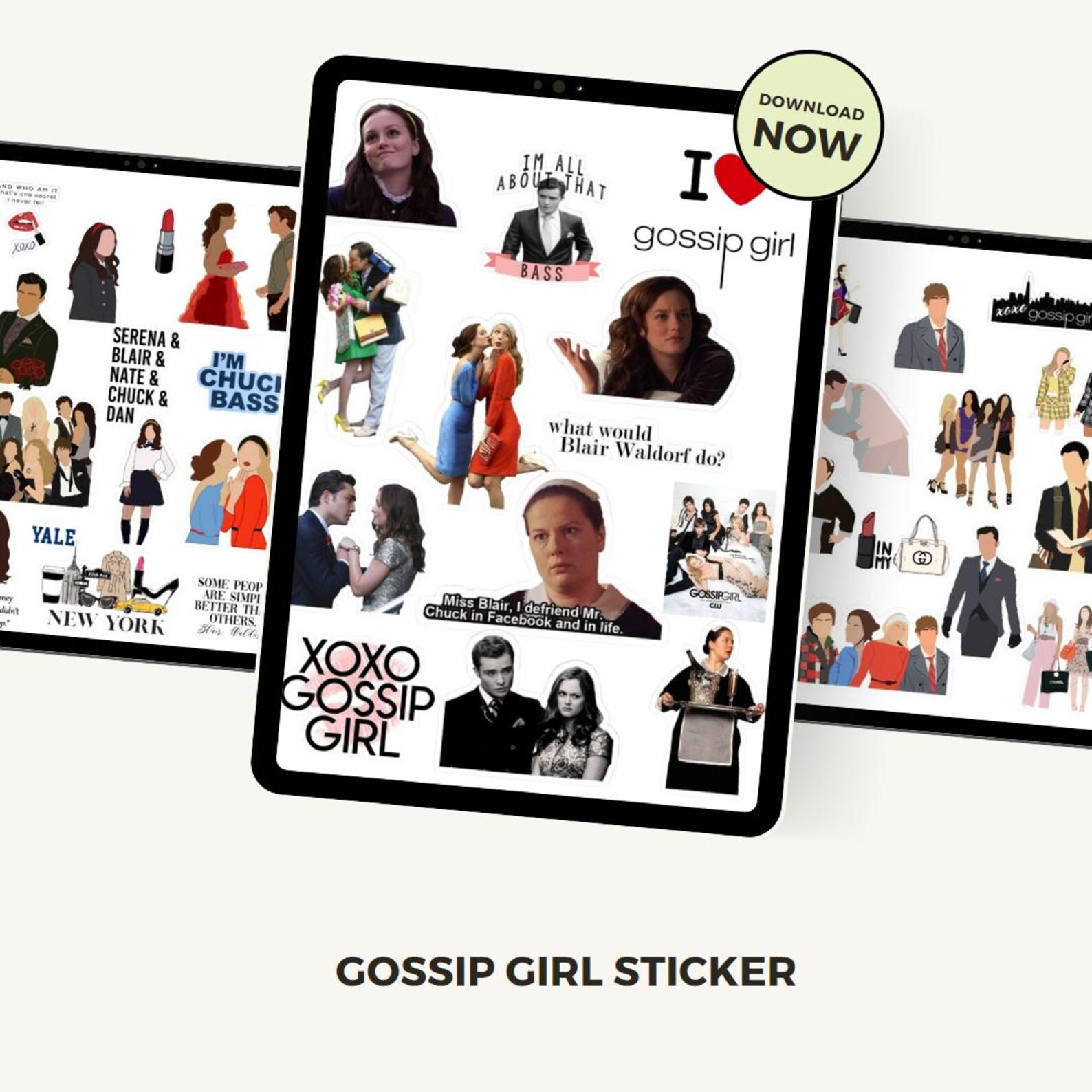 Gossip Girl Sticker Pack, Book Stickers ,stickers for Goodnotes ...