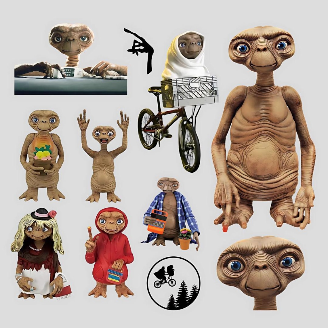 E.T. PNG Digital Download, E.T Sticker Pack - Etsy
