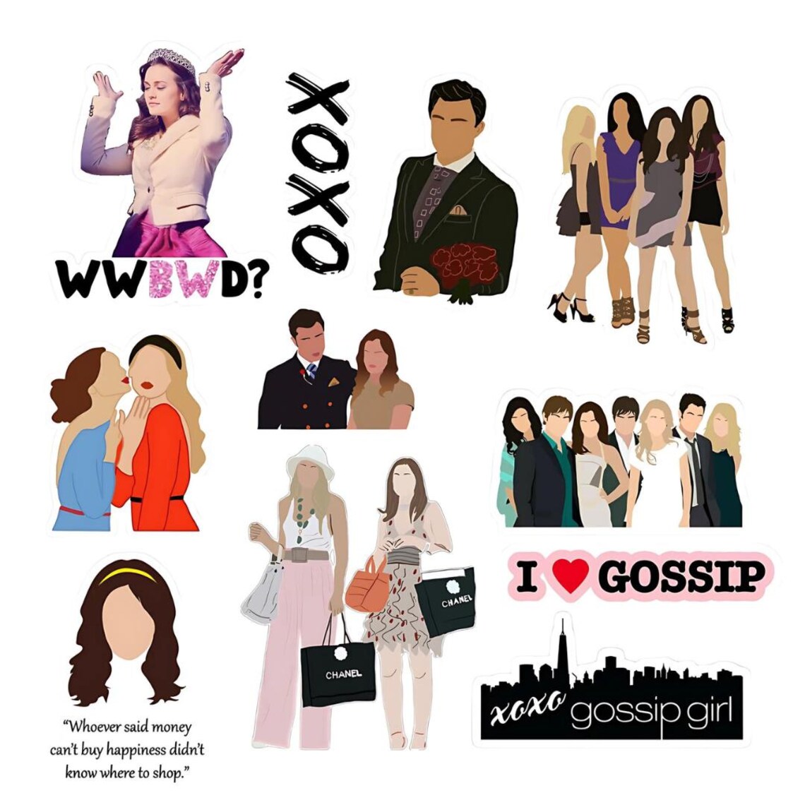 Gossip Girl Sticker Pack, Book Stickers ,stickers for Goodnotes ...