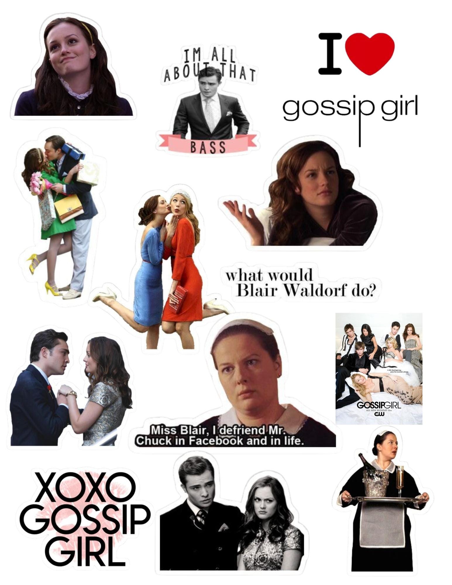 Gossip Girl Sticker Pack, Book Stickers ,stickers for Goodnotes ...