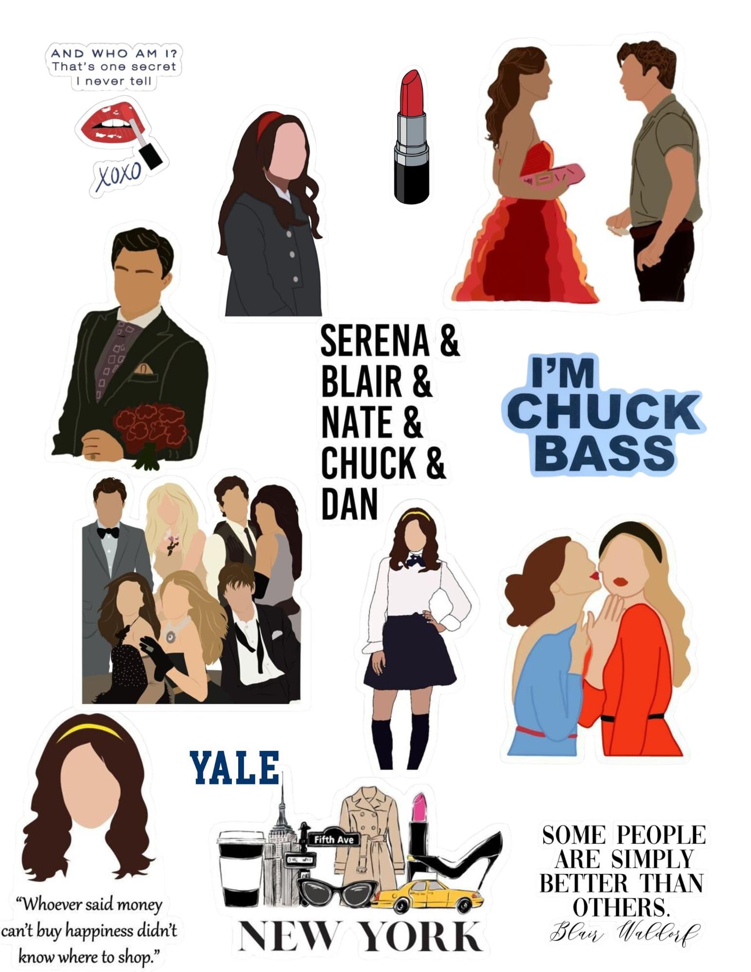 Gossip Girl Sticker Pack, Book Stickers ,stickers for Goodnotes ...