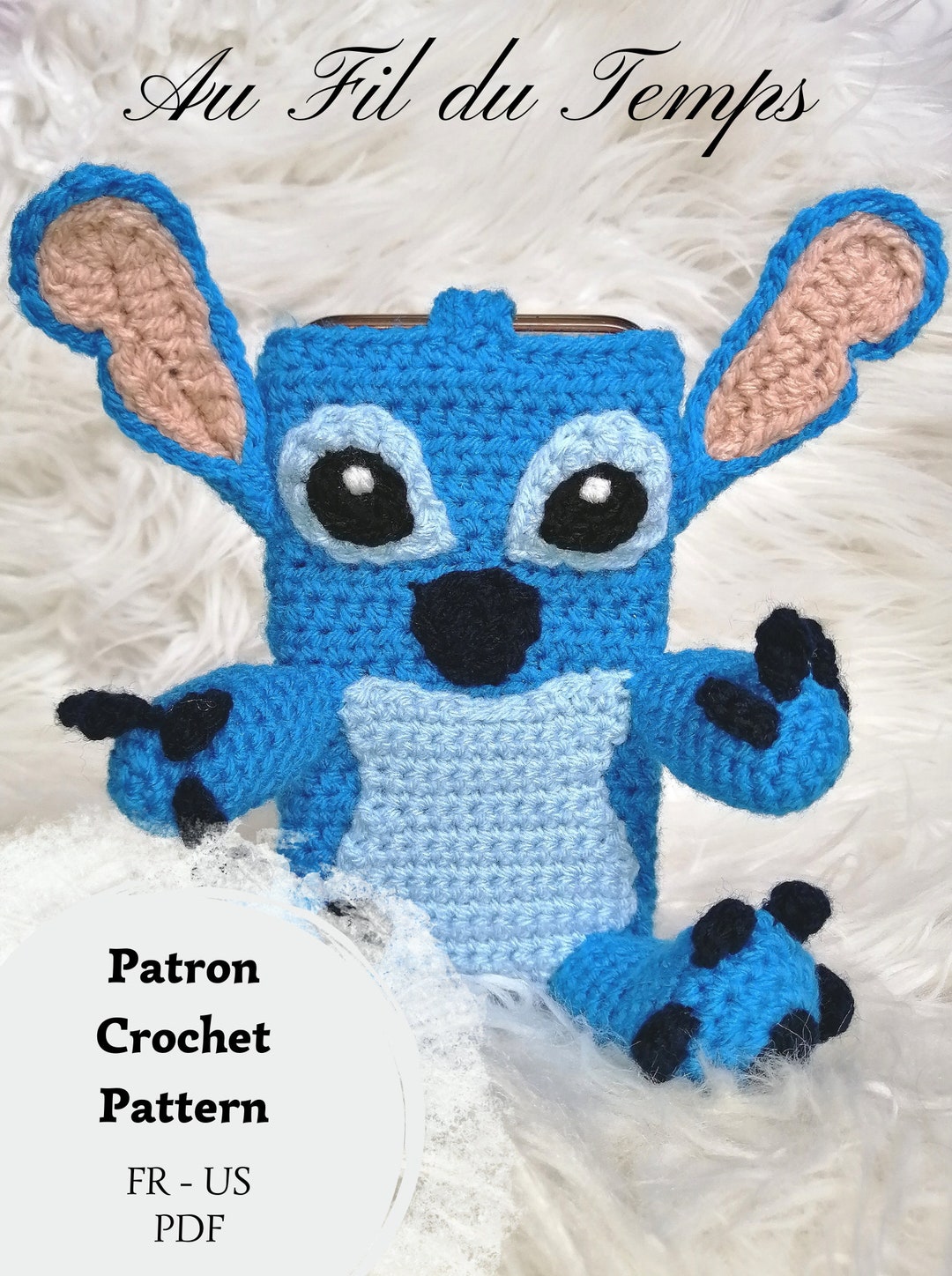 Stitch Phone Pouch Crochet Pattern PDF Digital French English US ...