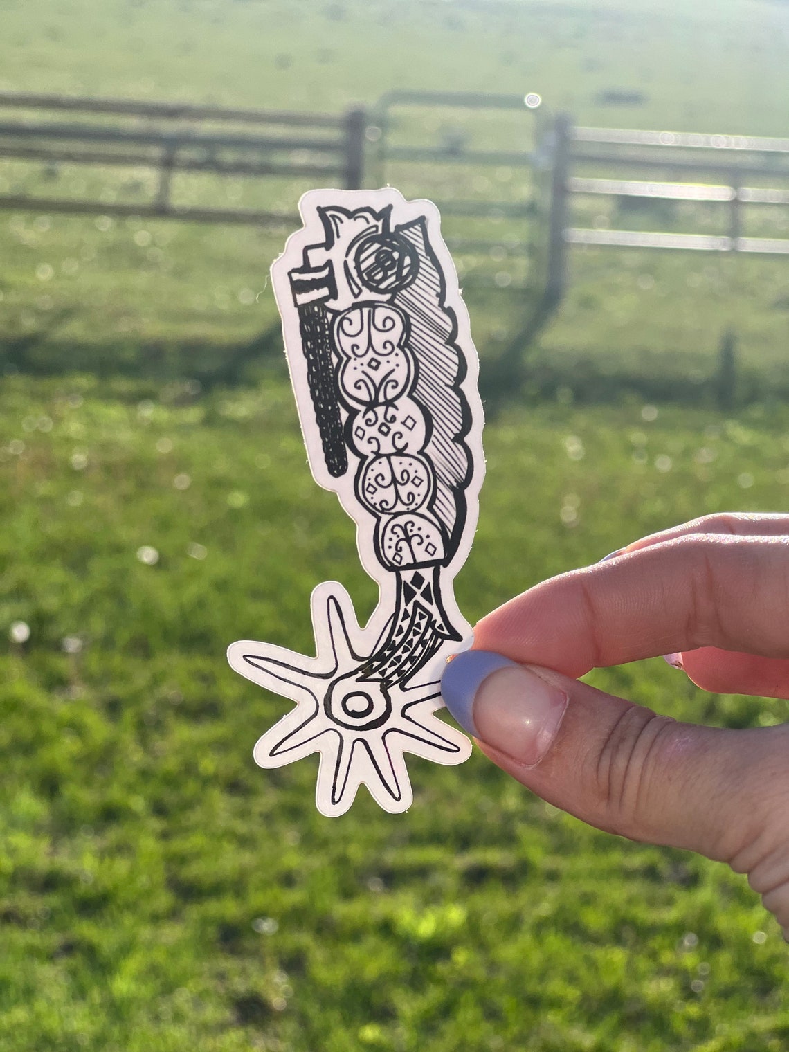 Large Rowel Spur Western Sticker - Etsy
