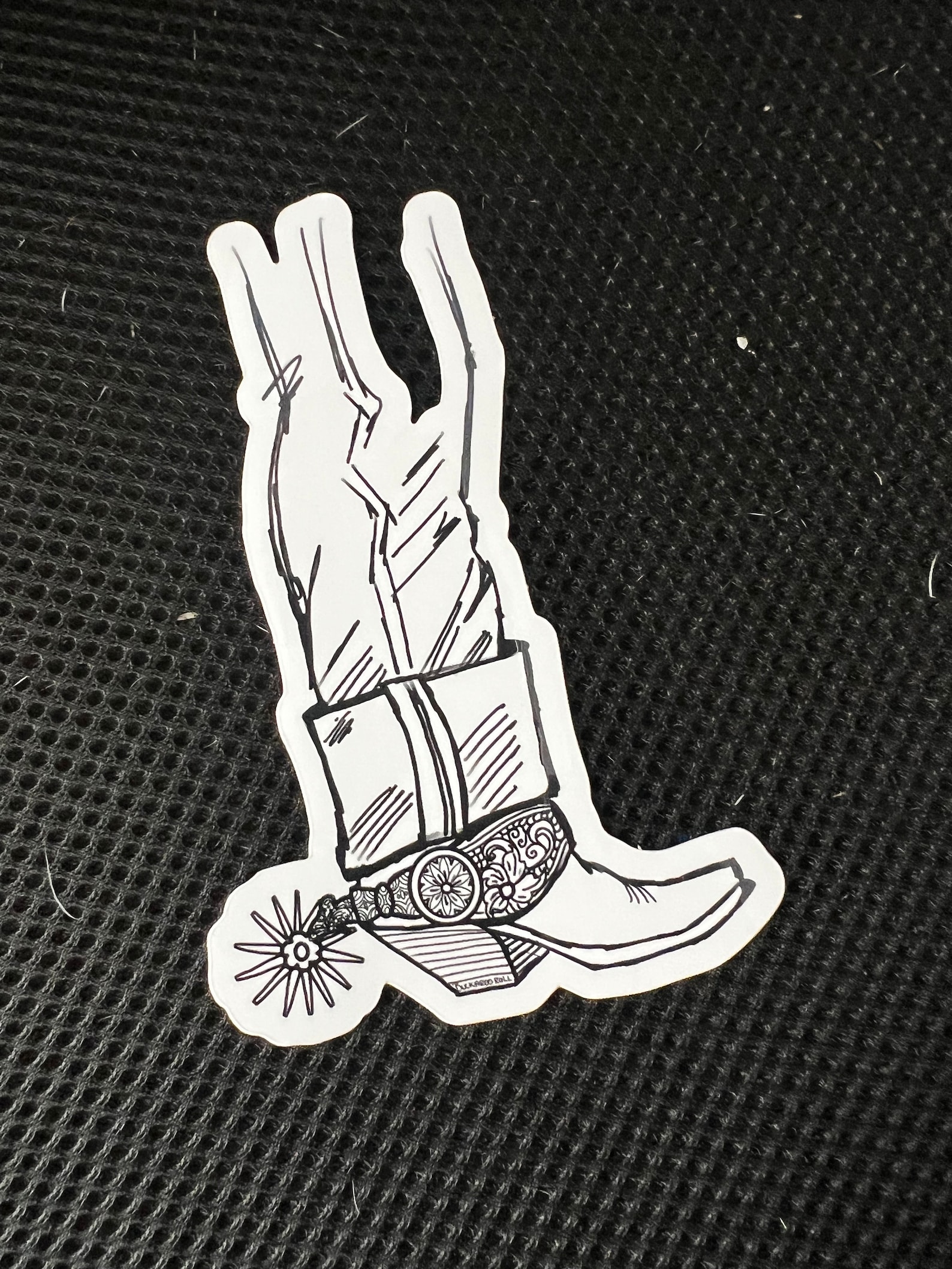 The Buckaroo Roll Cowboy Boot Sticker - Etsy