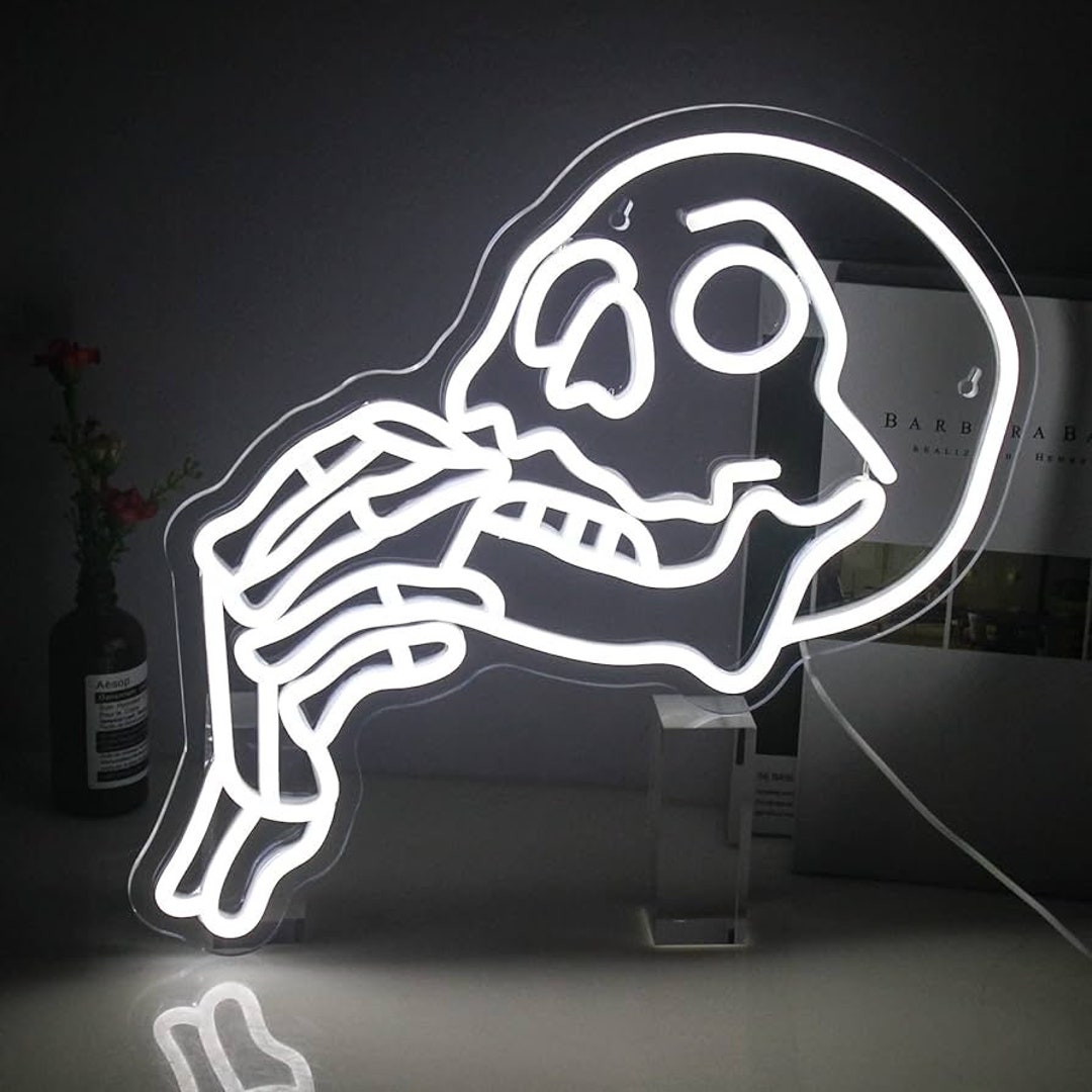 Skeleton Neon Sign / Halloween Neon Sign / Skull Neon Sign / - Etsy