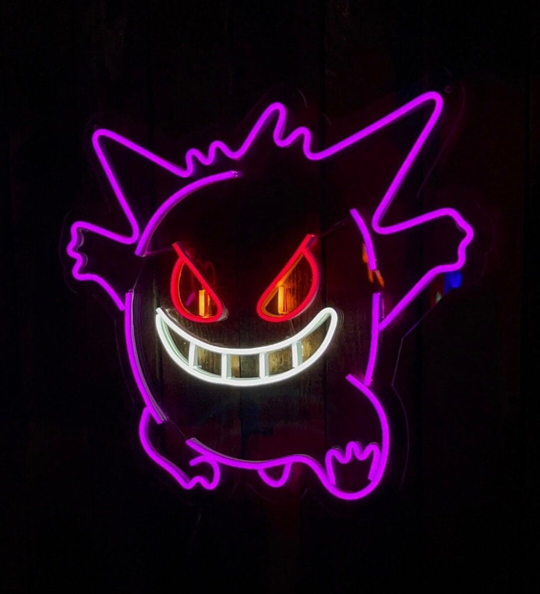 Gengar Anime Neon Sign / Christmas Pokemon Anime Wall Decor / - Etsy