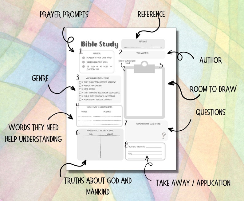 Printable Childrens Bible Study Worksheet, Family Bible Study for Kids ...