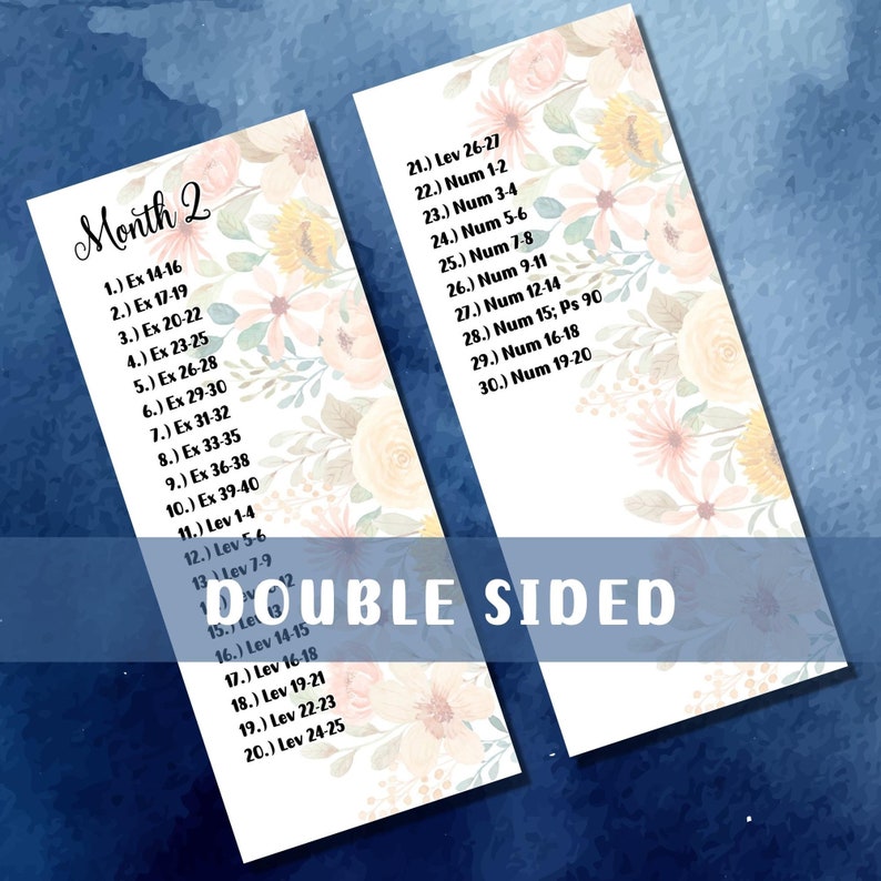 Printable 1 Year Bible Reading Plan, Set of Twelve Chronological Bible ...