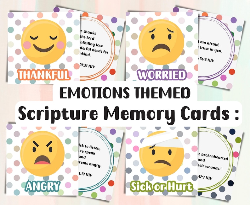 Printable Kids Memory Verse Cards for Children Bible Memory Verses ...