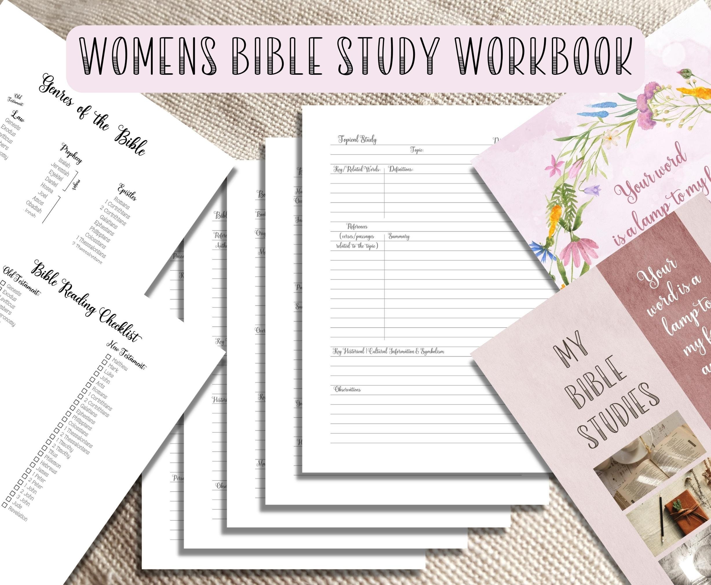 Printable Womens Bible Study Workbook for Beginners, Simple Bible Study ...