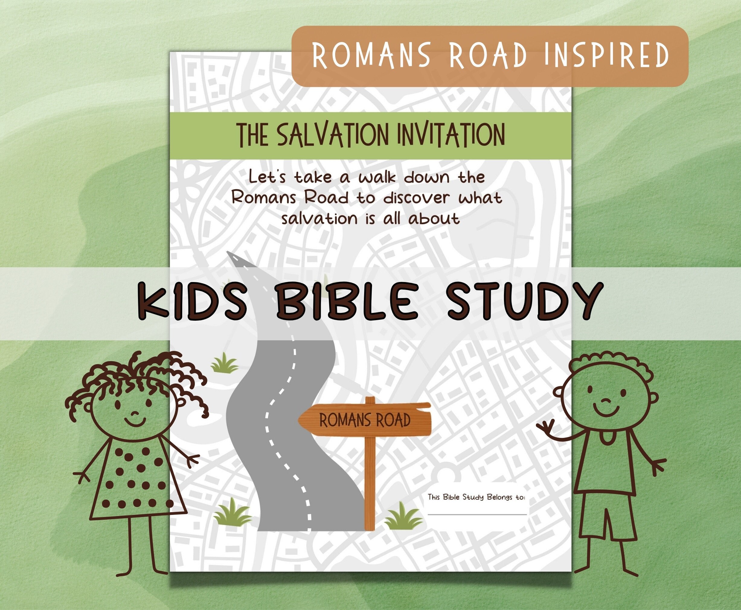 Printable Childrens Bible Study Pages, Romans Road Worksheets, Family ...