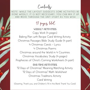 Printable Christian Christmas Unit Study for Homeschool Families, Faith ...