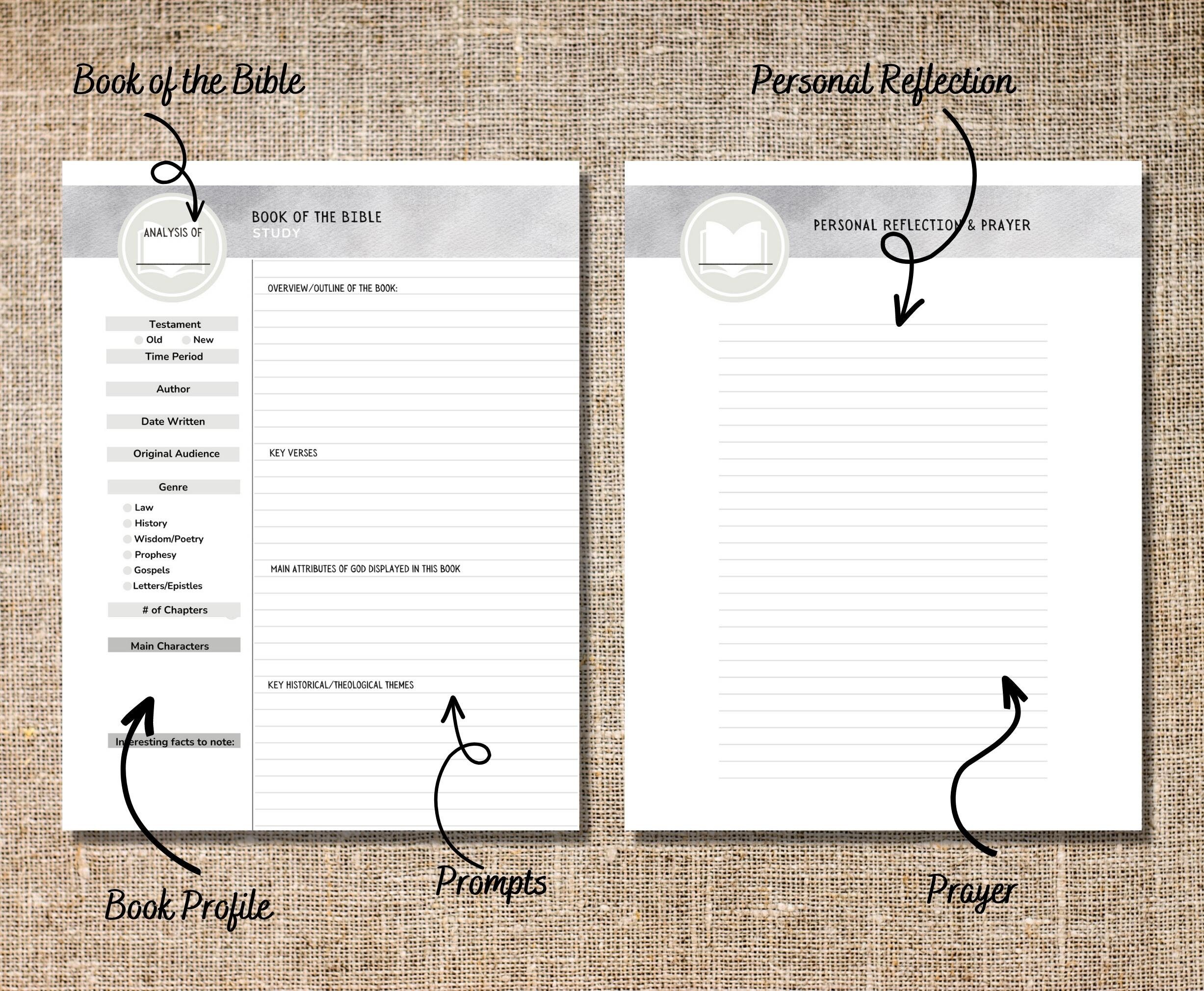 Book of the Bible Study Template Digital Download Outline of Bible ...