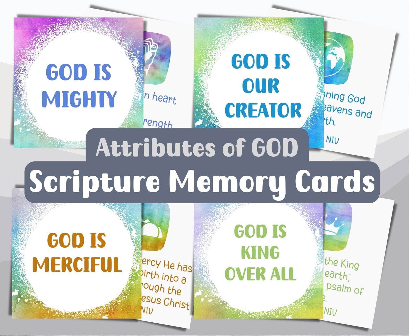 Printable Kids Memory Verse Cards for Children Bible Memory Verses ...