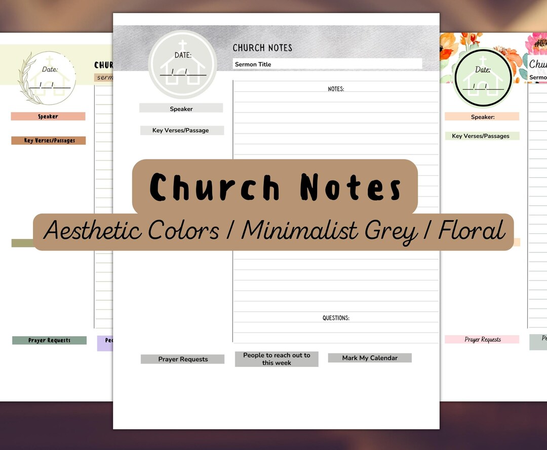 Printable Sermon Notes Template, Church Notes Page to Print at Home ...