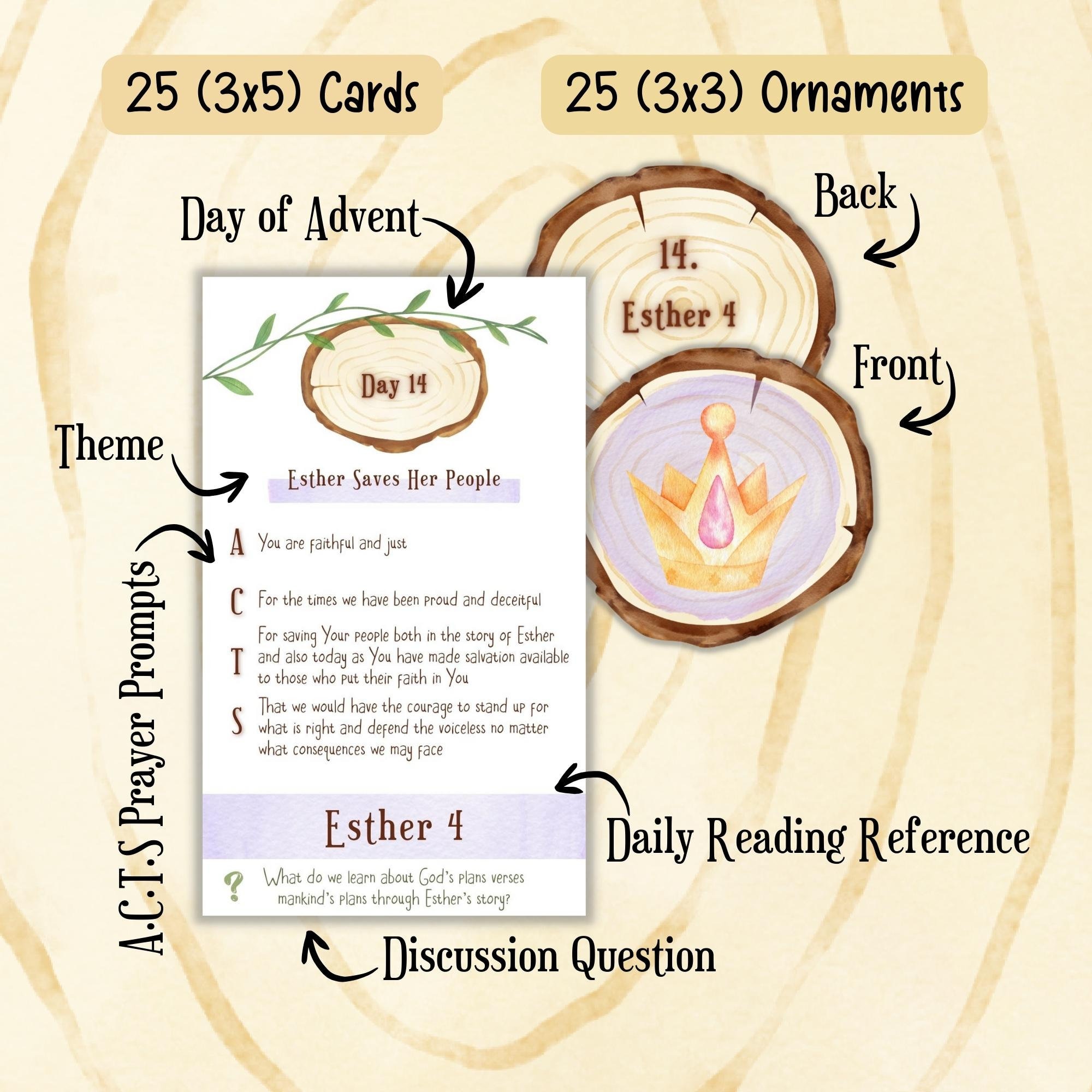 Printable Jesse Tree Advent Ornaments, Christian Advent Cards ...