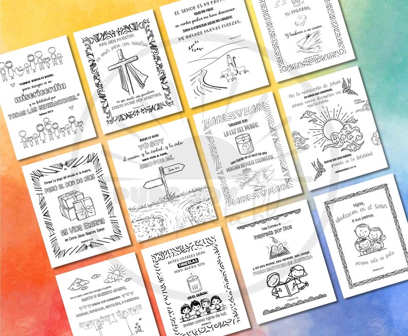 Printable Spanish Bible Verse Coloring Pages for Kids, Christians ...